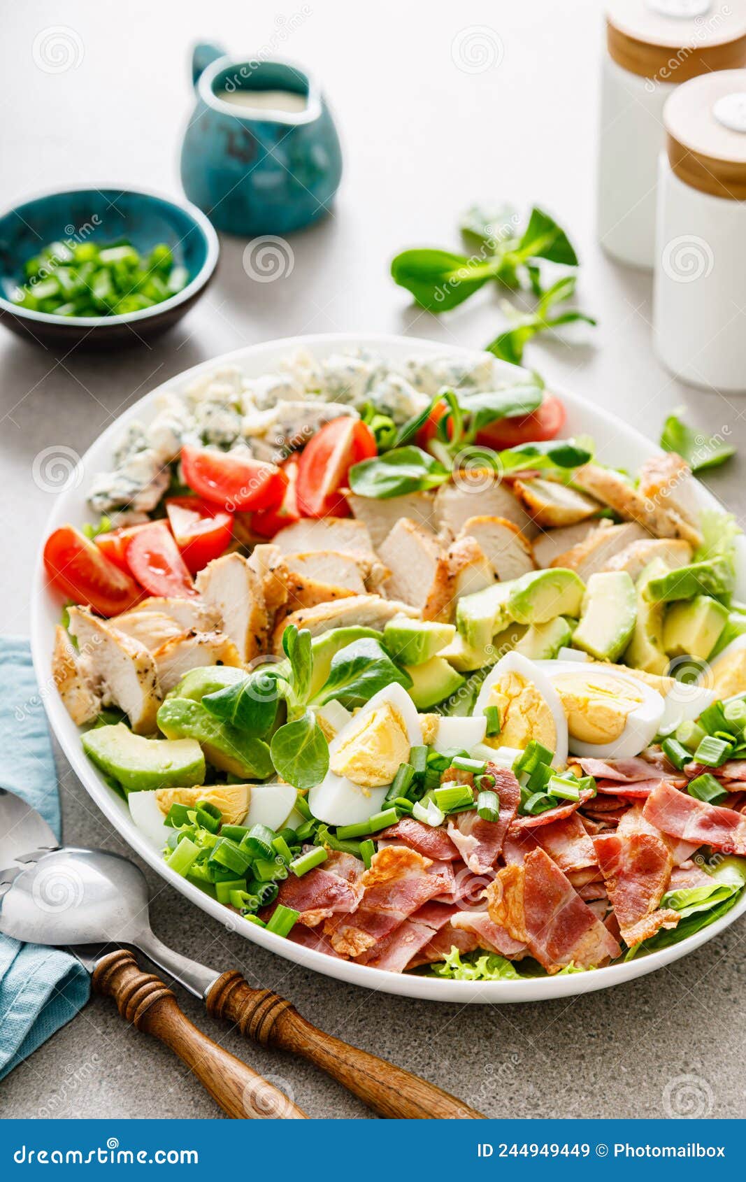 Ensalada De Cobb Cocina Americana Tradicional Imagen de archivo ...