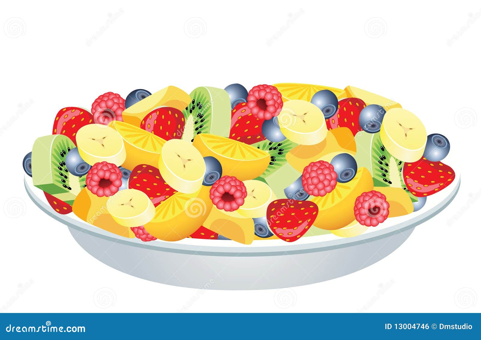 Ensalada De Frutas Ilustraciones Stock, Vectores, Y Clipart – (65,450 ...