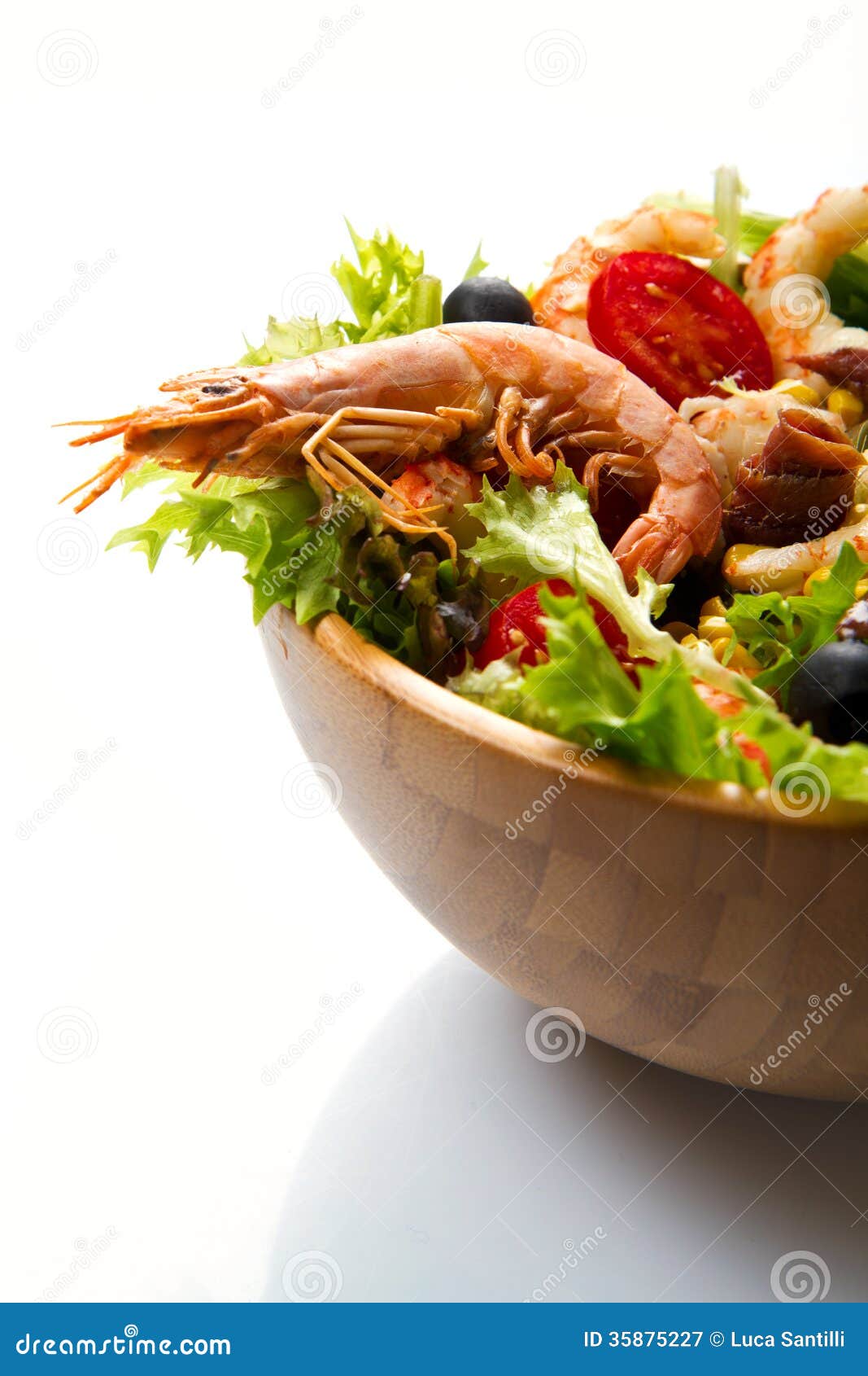 Ensalada de la gamba imagen de archivo. Imagen de apetito - 35875227