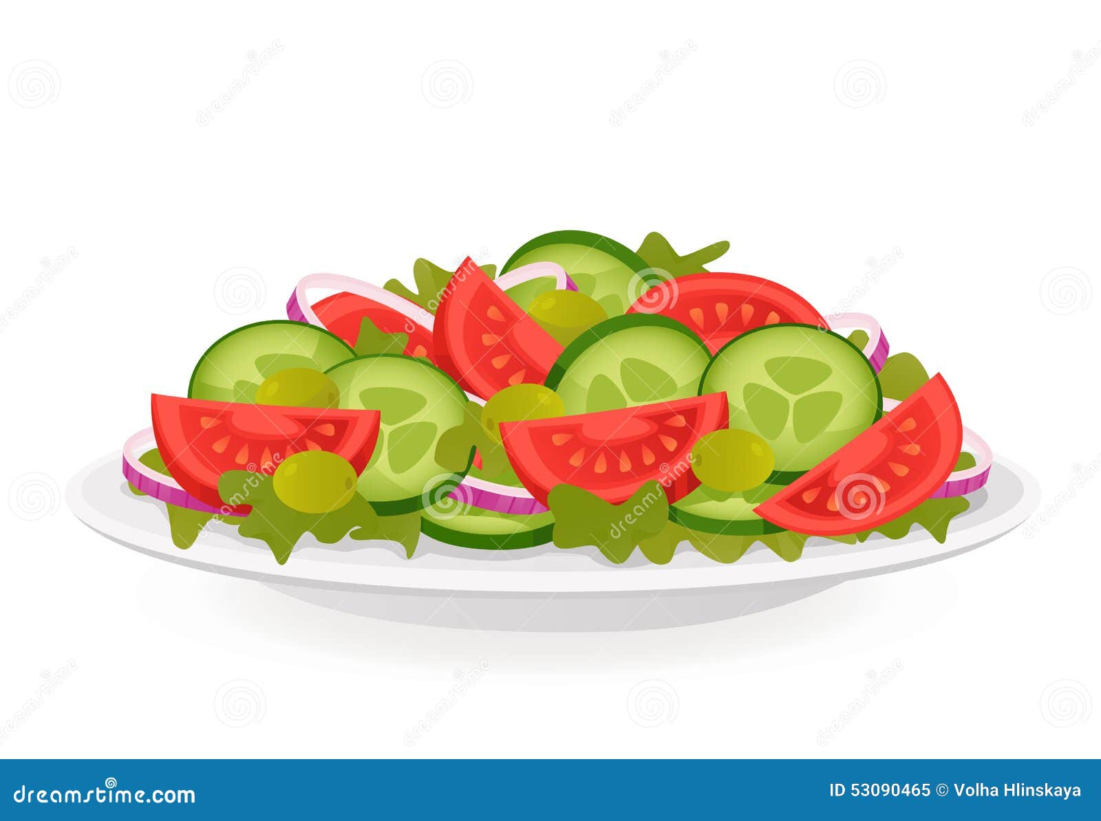 Ensalada De Las Verduras Frescas Ilustración del Vector - Ilustración ...
