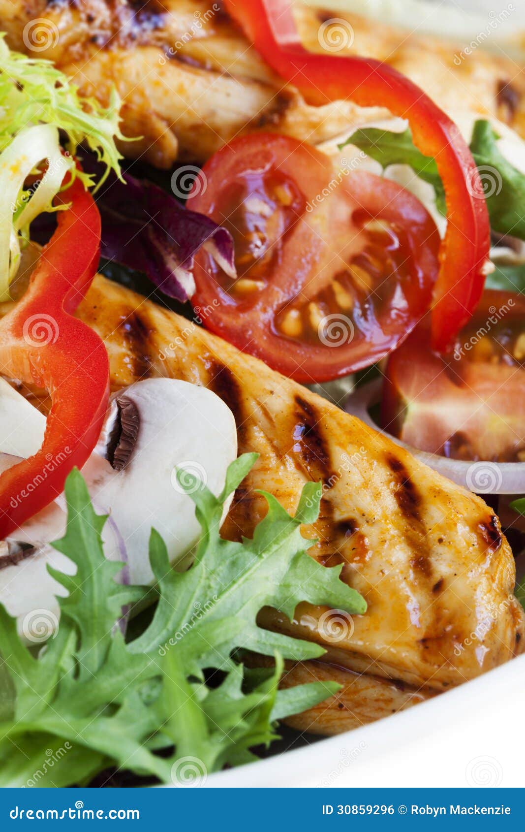 Ensalada de pollo caliente foto de archivo. Imagen de caliente - 30859296