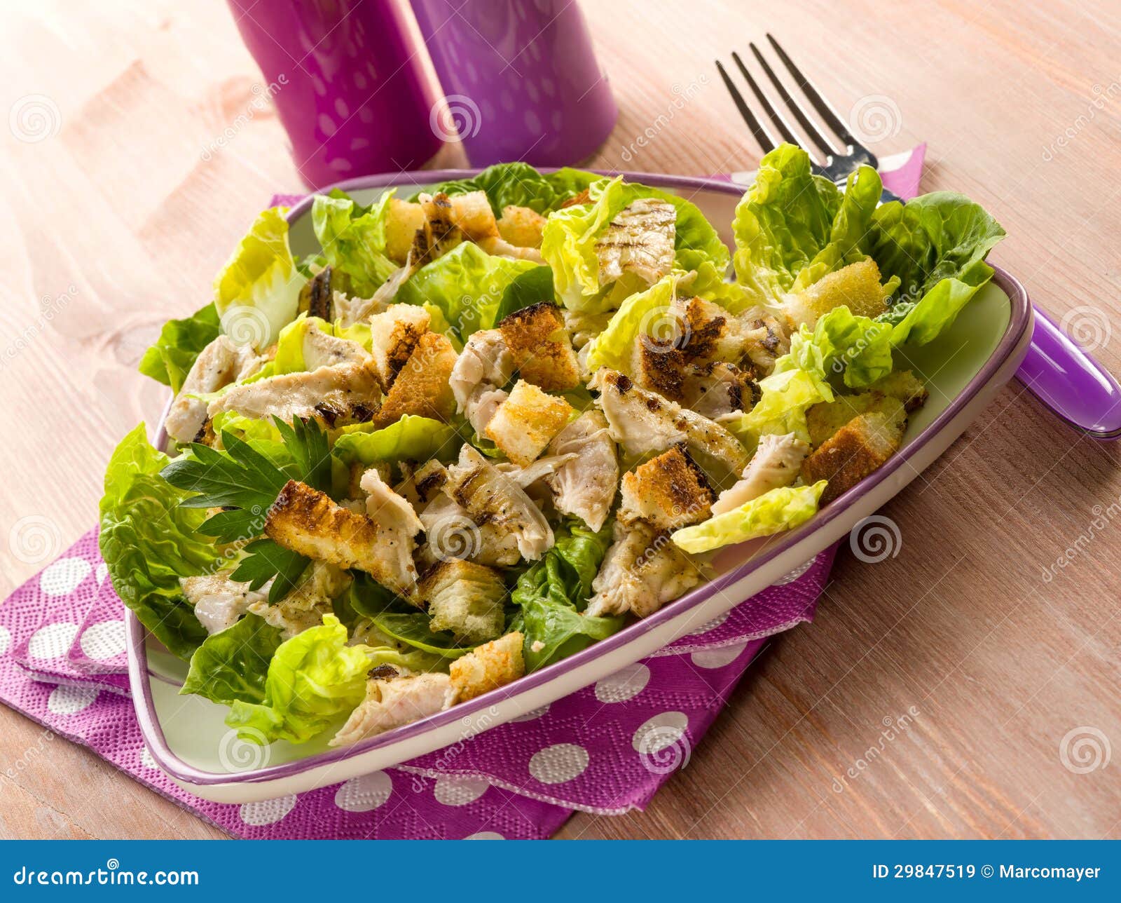 Ensalada De Pollo Con Lechuga Imagen de archivo - Imagen de aperitivo ...