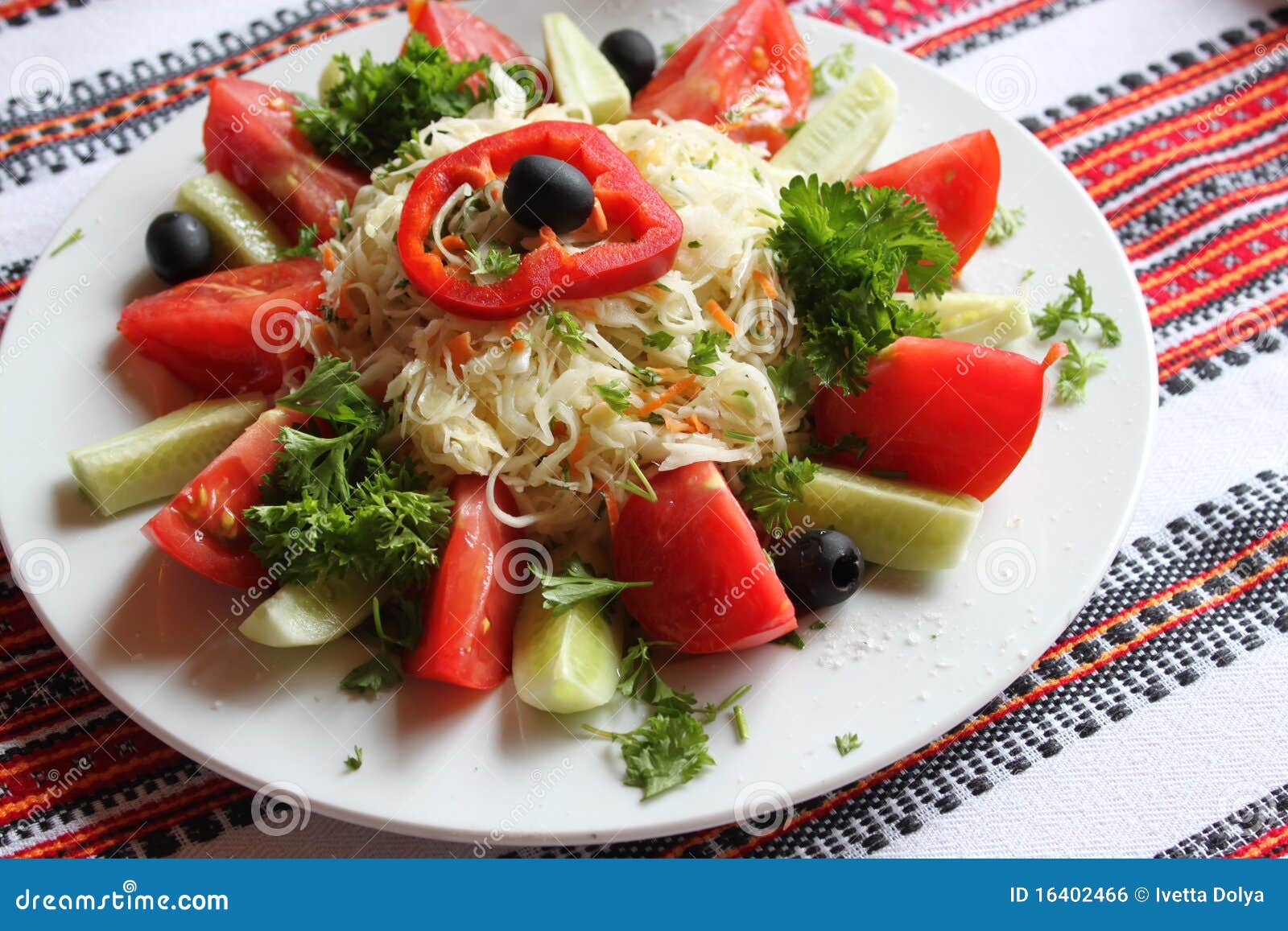 Ensalada vegetariana foto de archivo. Imagen de tomates - 16402466
