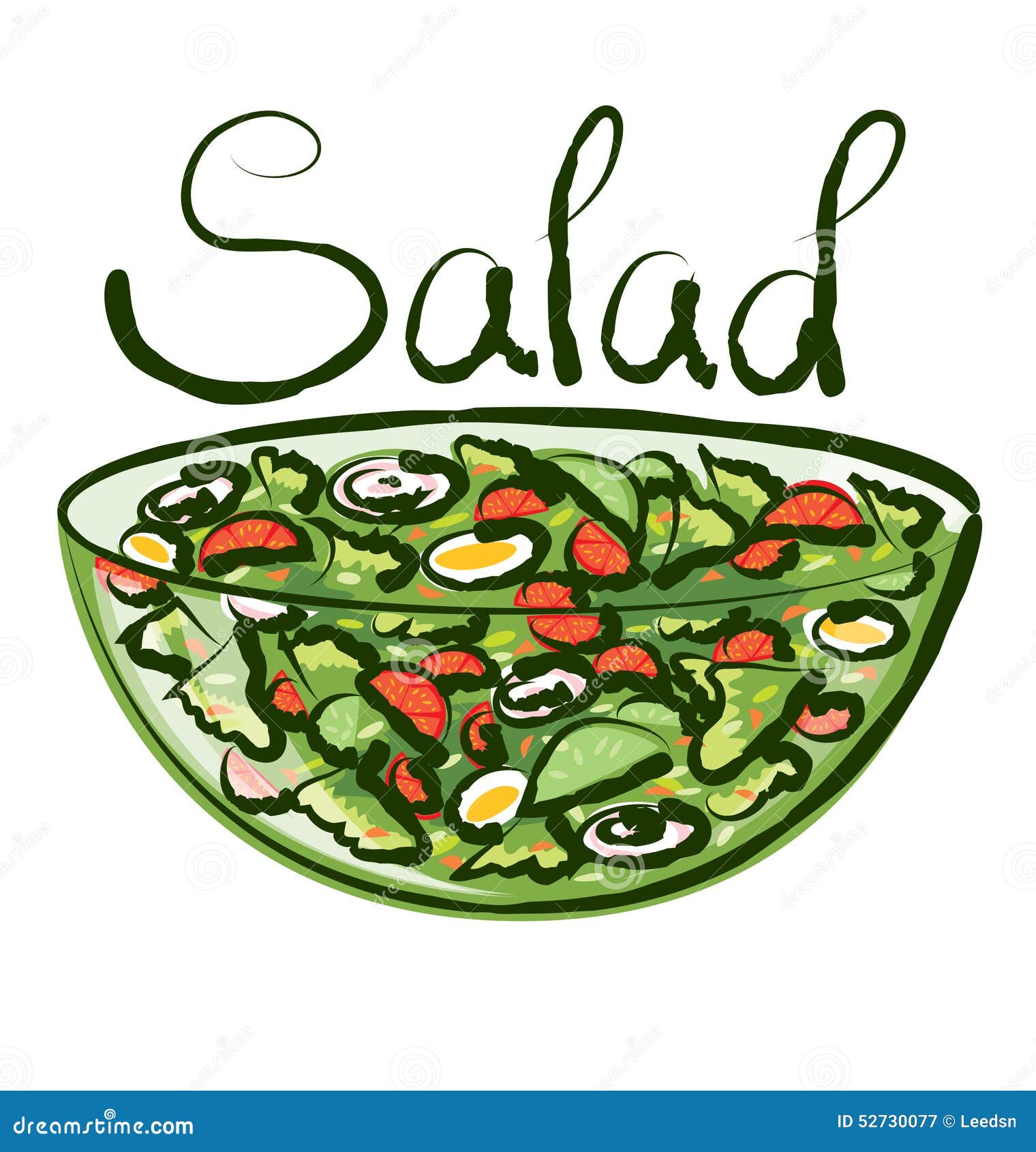 Ensalada verde del vector ilustración del vector. Ilustración de barra ...