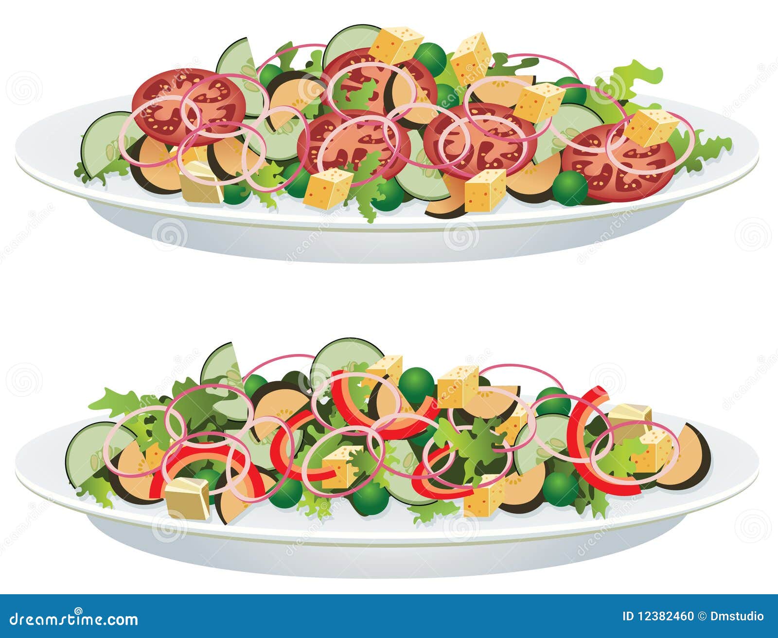 Ensaladas vegetales ilustración del vector. Ilustración de fresco ...