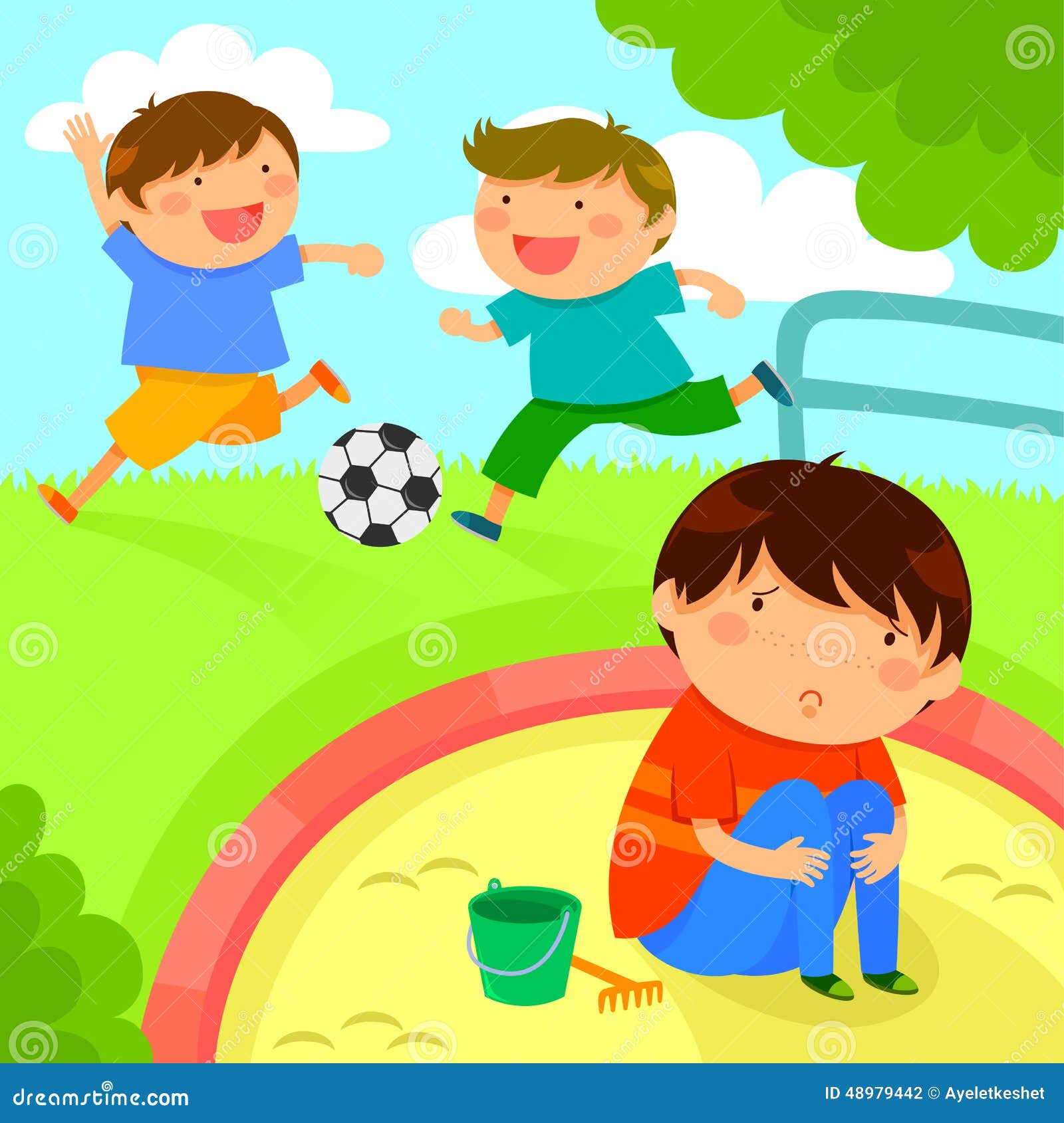 Ensam pojke vektor illustrationer. Illustration av översittare - 48979442