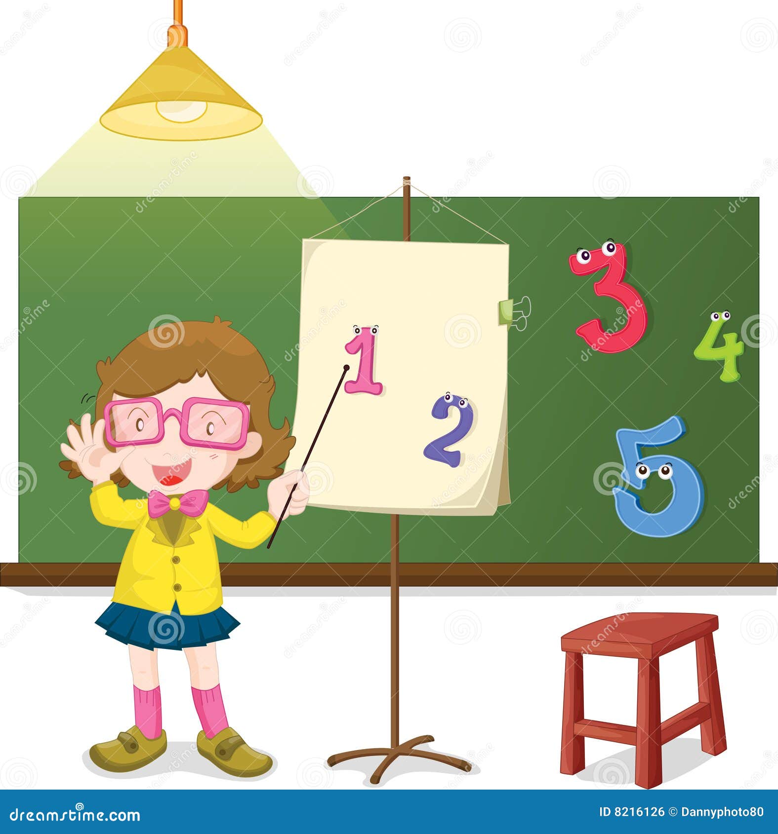 Enseñando a cómo contar stock de ilustración. Ilustración de silla ...