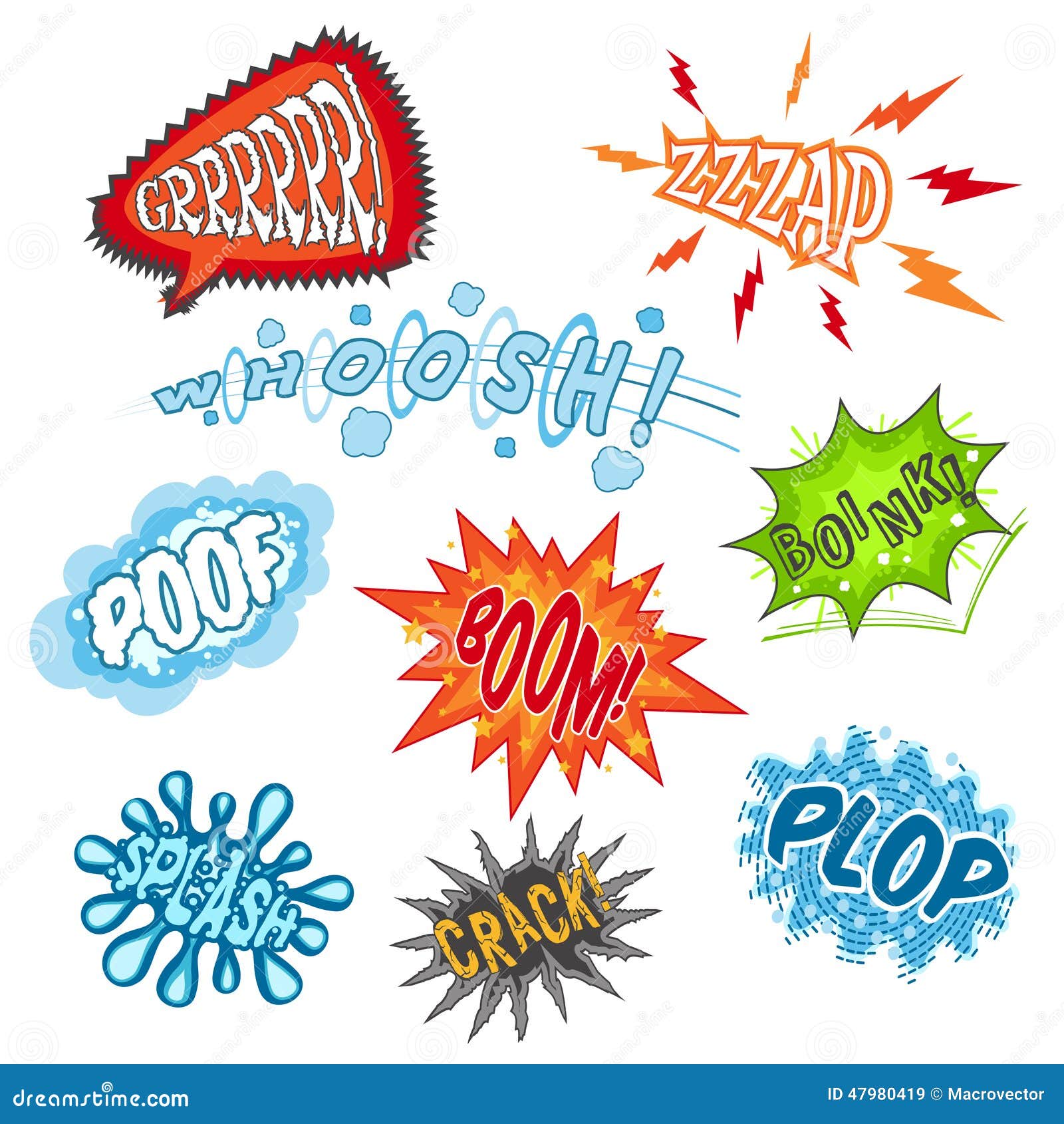 Ensemble comique de bruit illustration de vecteur. Illustration du ...