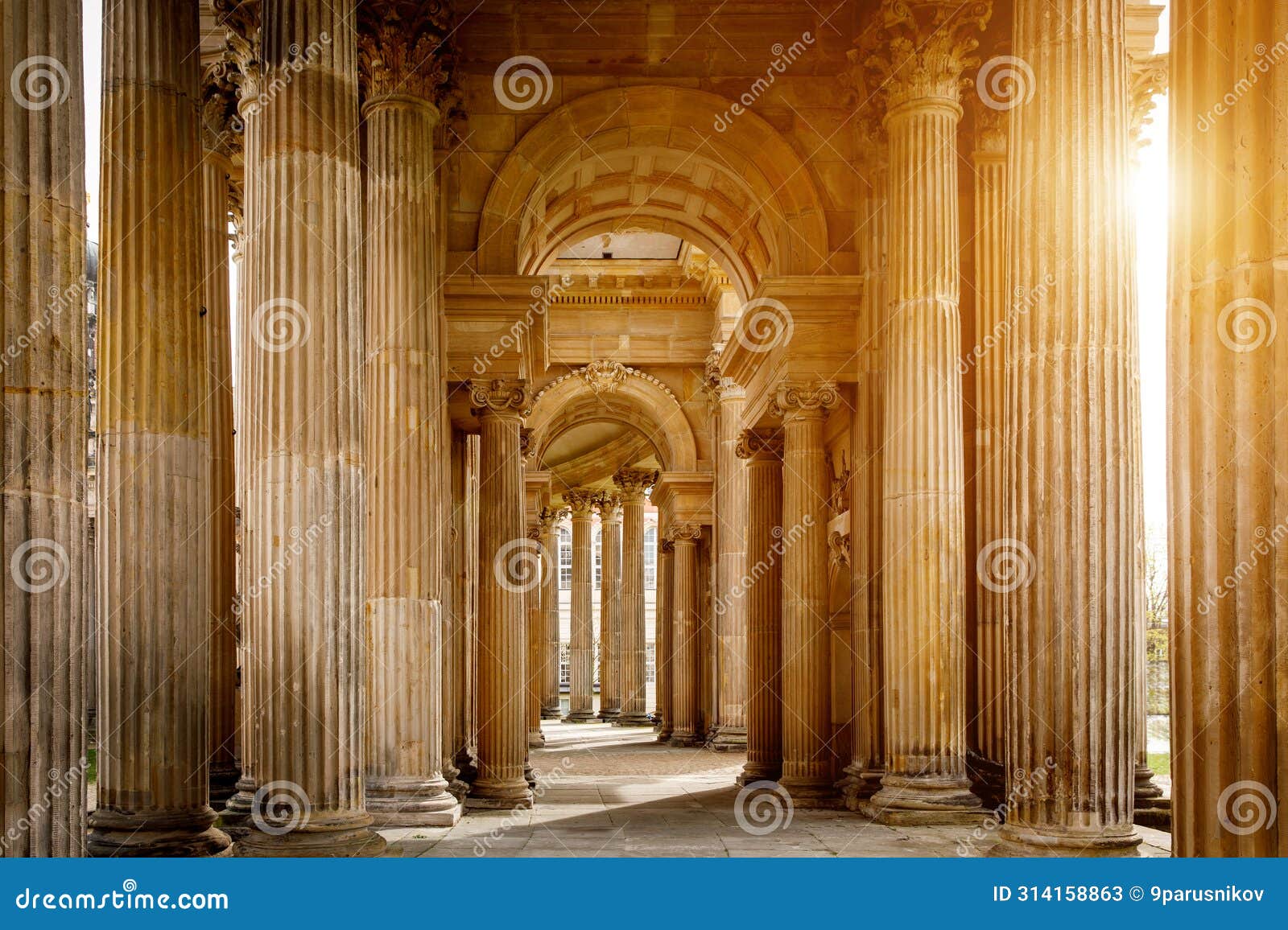 An Ensemble Consisting of Classical Columns Stock Image - Image of ...