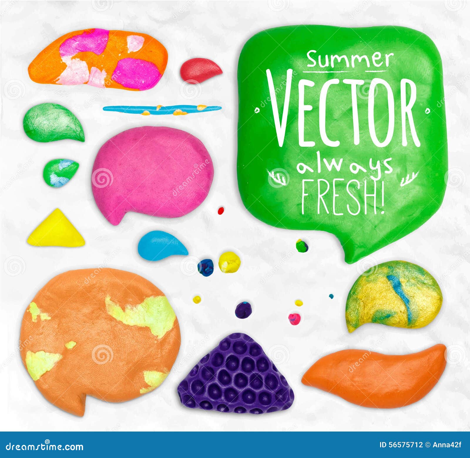 Ensemble D'éléments De Conception De Pâte à Modeler Illustration de ...