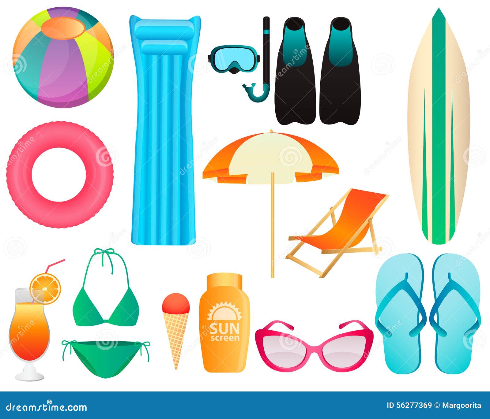 Ensemble D'accessoires De Plage Illustration de Vecteur - Illustration ... Ensemble D'accessoires De Plage Illustration de Vecteur - Illustration ...