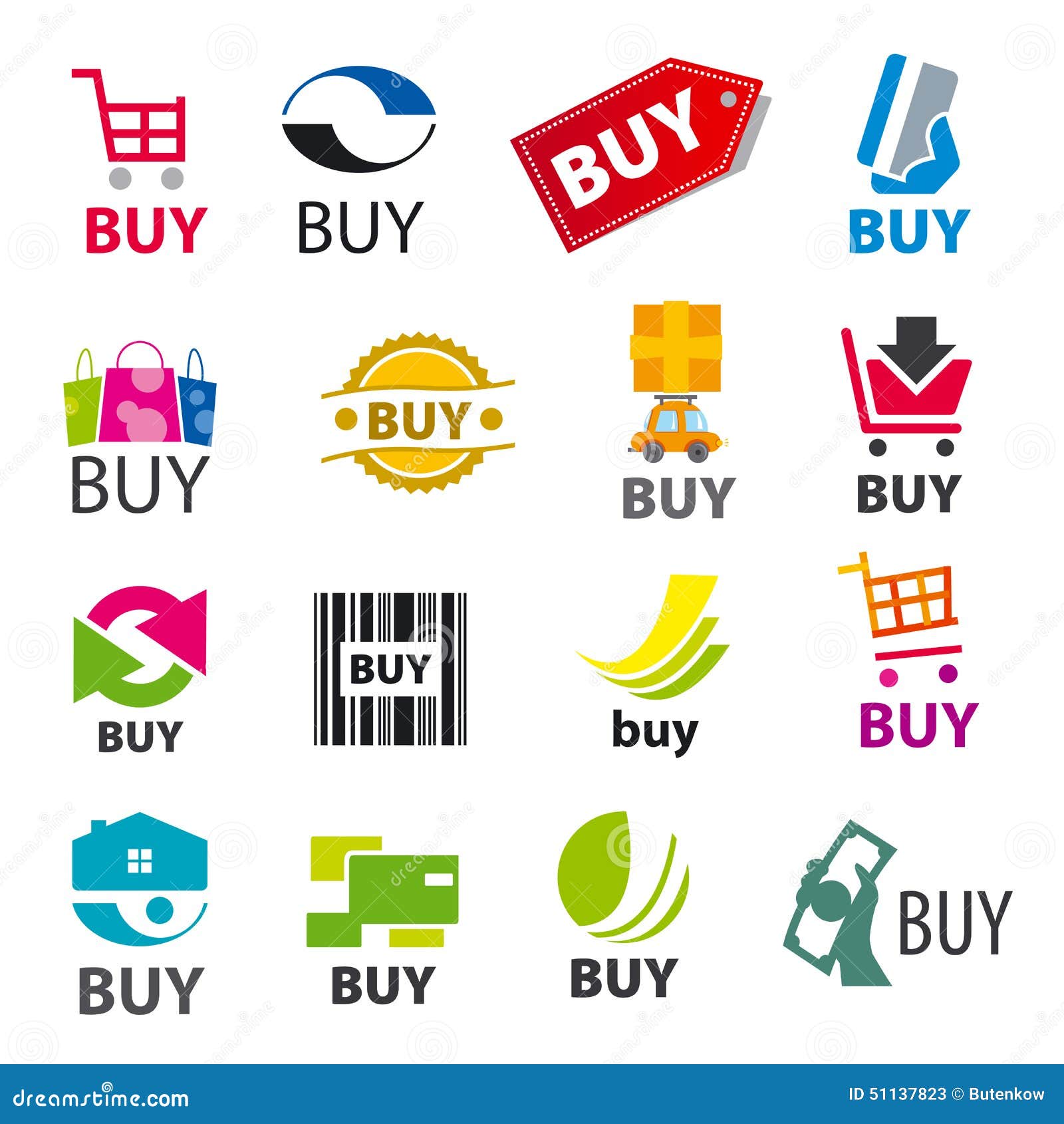 Ensemble D'achat De Logos De Vecteur Illustration de Vecteur ...