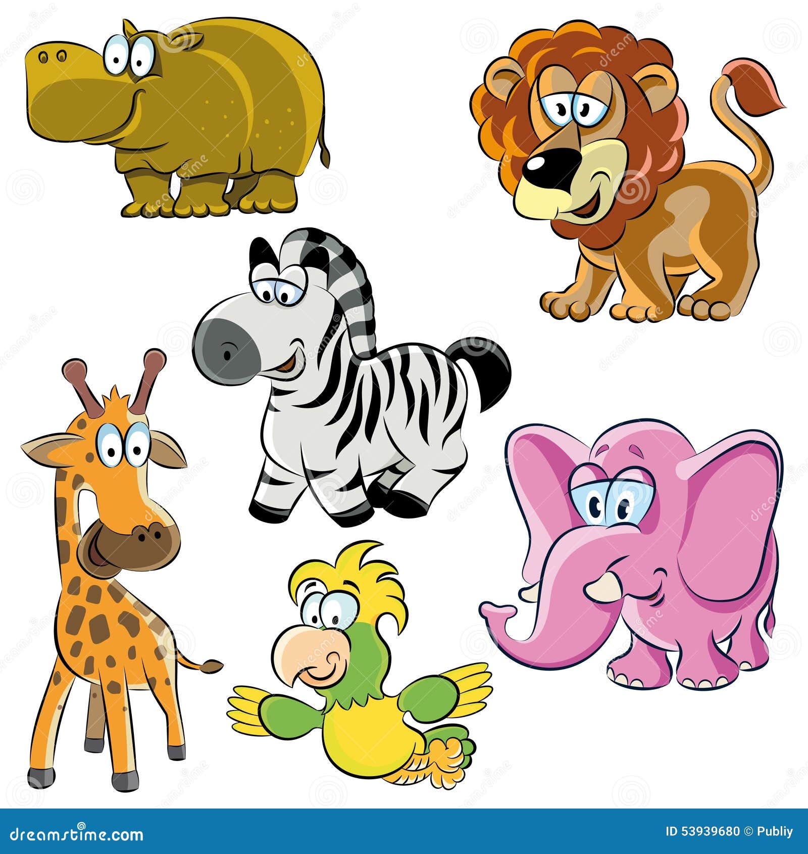 Ensemble D'animaux De Dessin Animé Illustration de Vecteur - Image ...