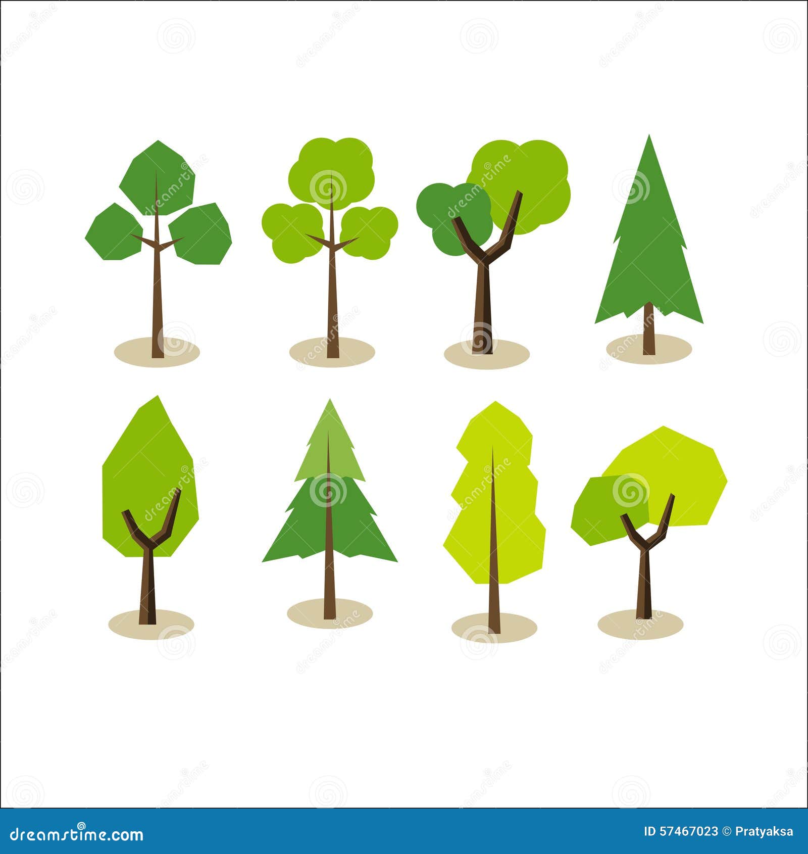 Ensemble D'arbres Symboles D'arbre Illustration de Vecteur ...