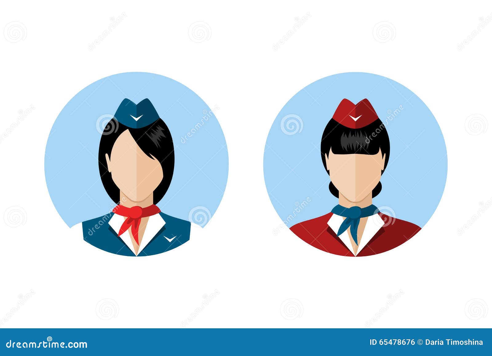 Ensemble D'avatars D'hôtesse Illustration de Vecteur - Illustration du ...