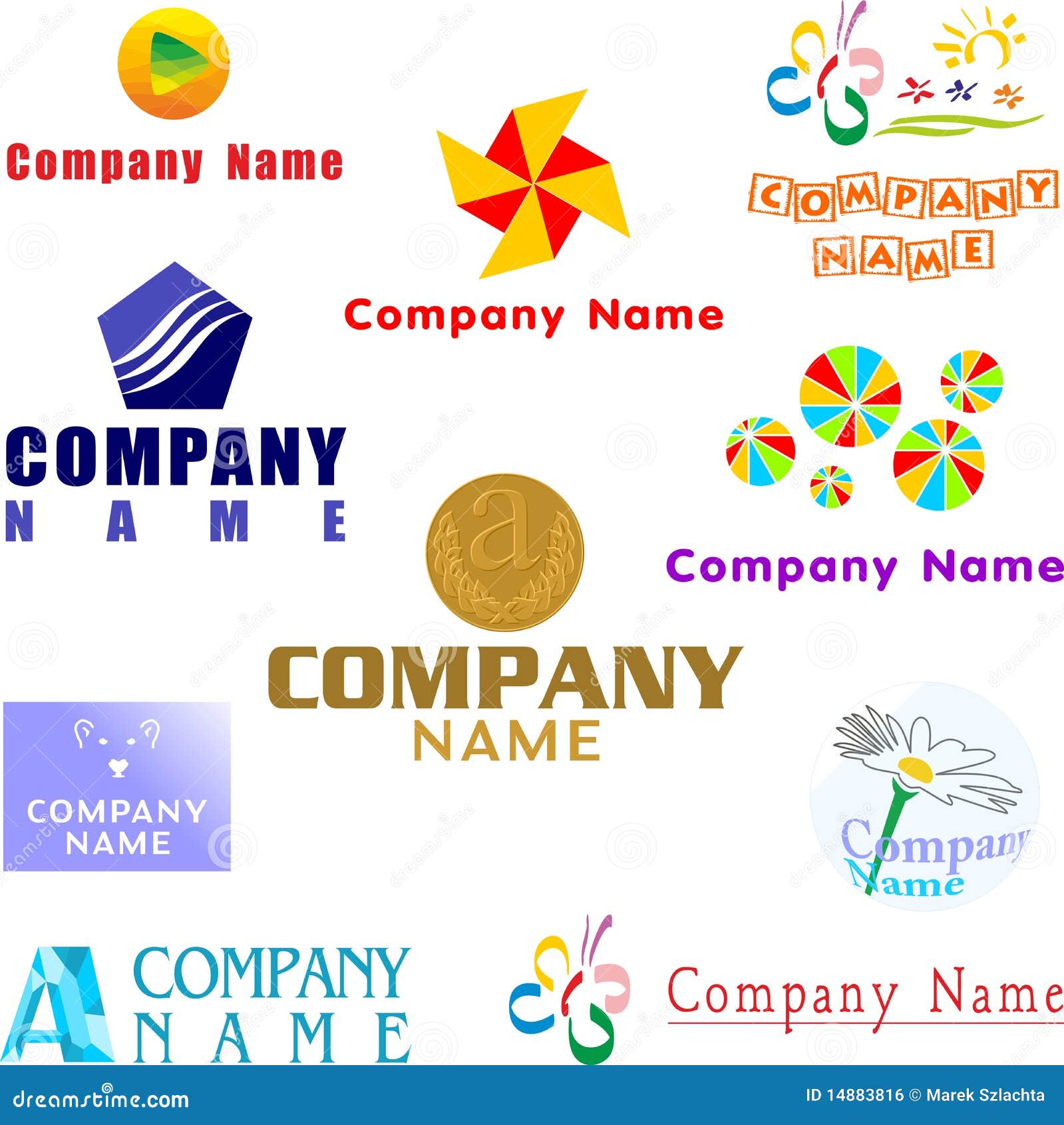 Ensemble D'exemples Assortis De Logo Illustration de Vecteur ...