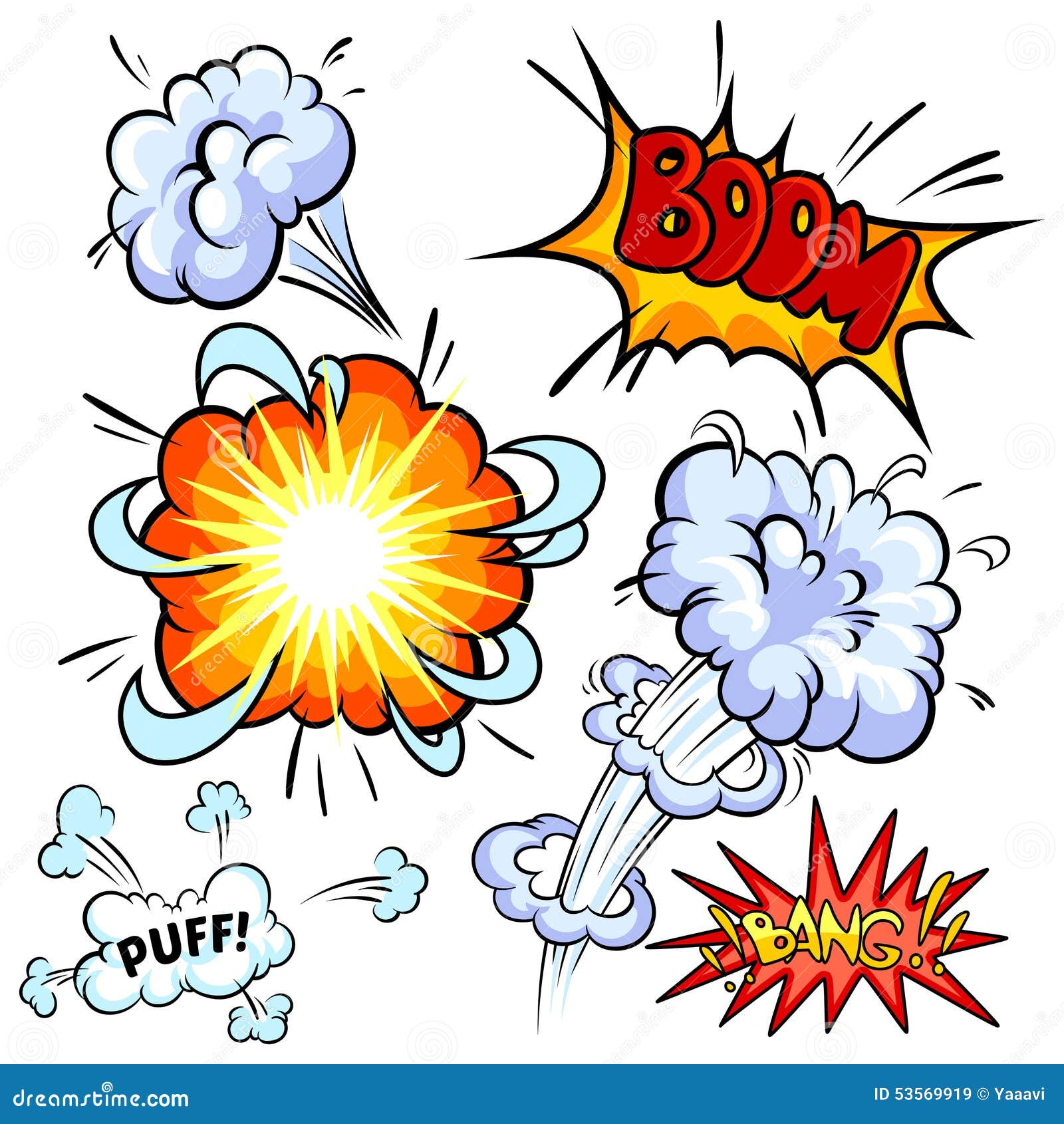 Ensemble D'explosion Comique Illustration de Vecteur - Illustration du ...