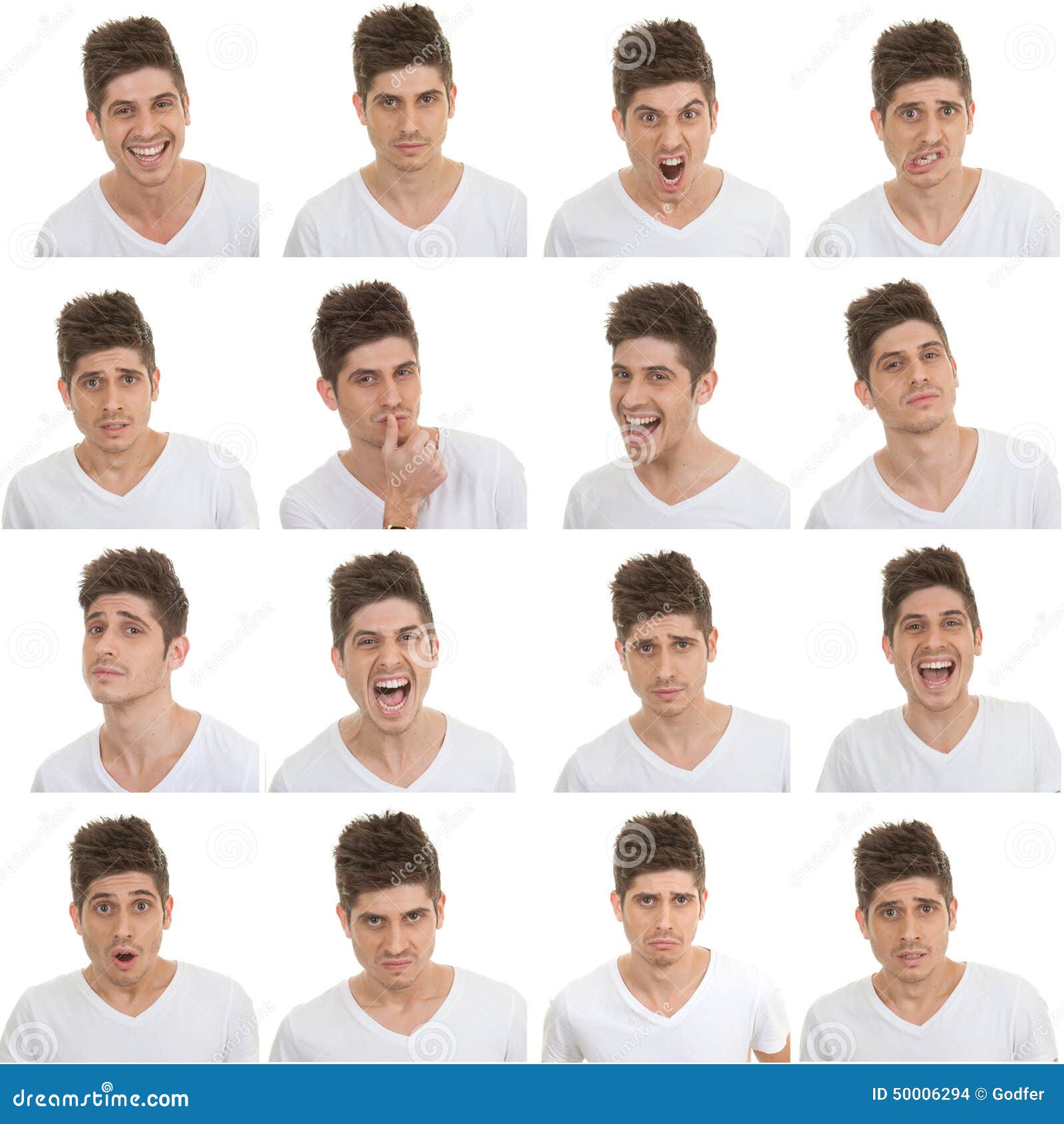 Ensemble D'expressions Du Visage Masculines Photo stock - Image du ...