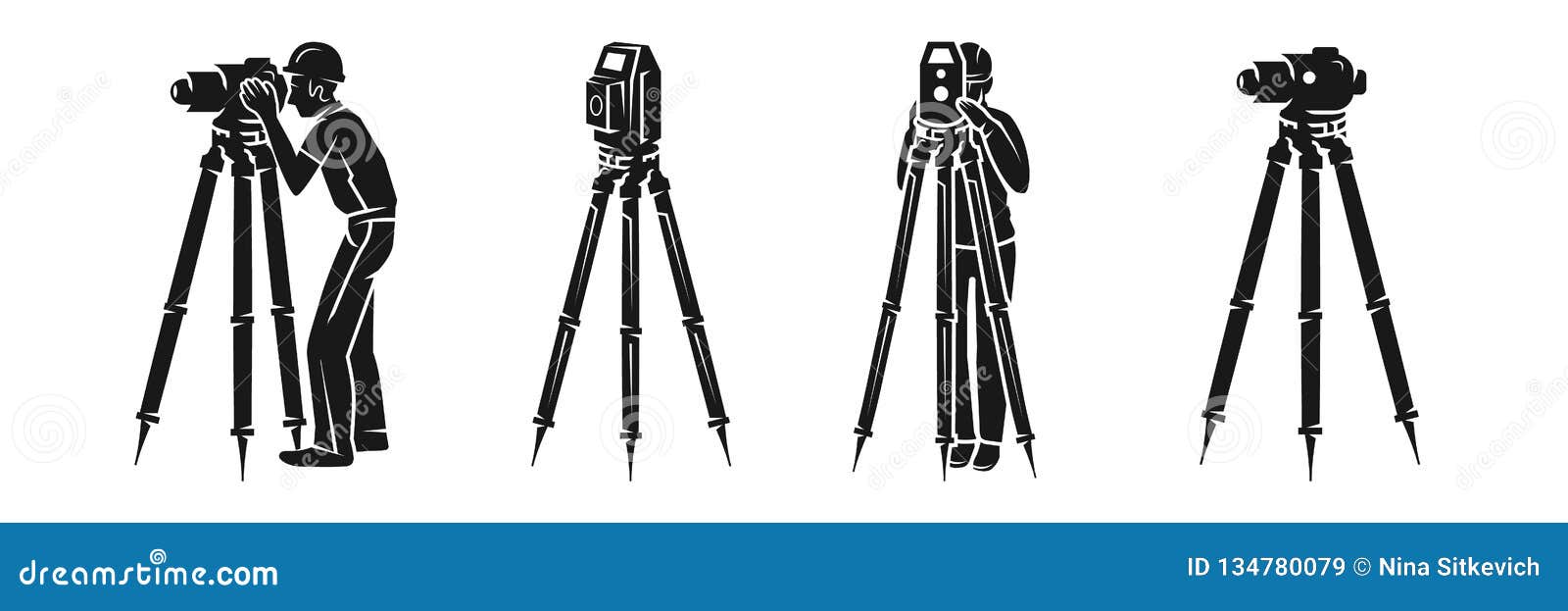 Ensemble D'icône D'arpenteur, Style Simple Illustration de Vecteur ...