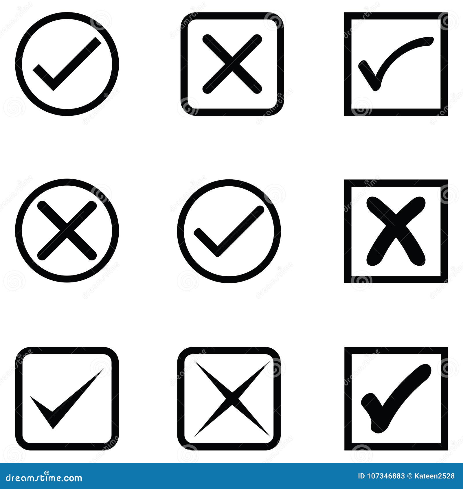 Ensemble d'icône de coche illustration de vecteur. Illustration du ...