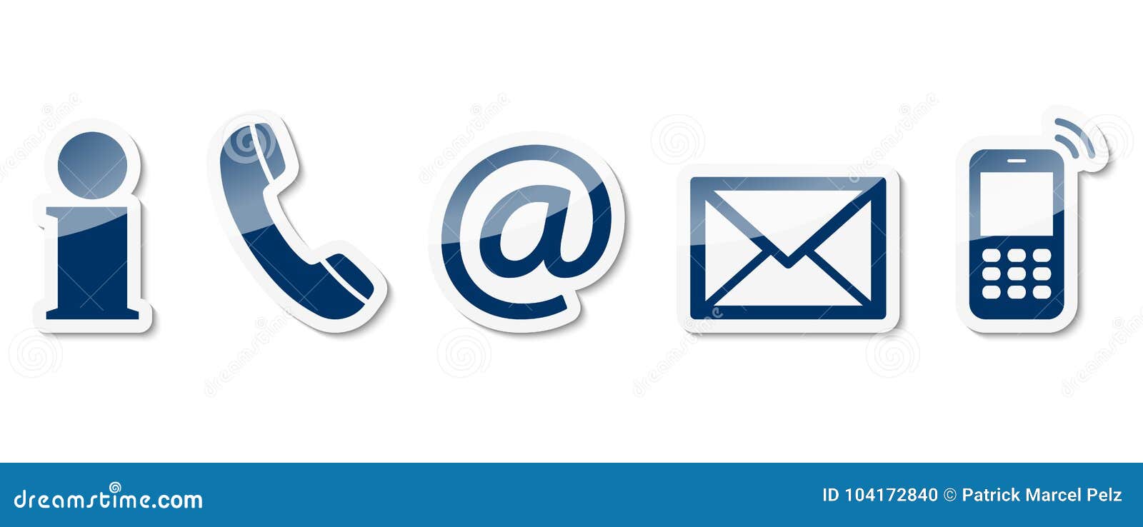 Ensemble D'icône De Contactez-nous Illustration de Vecteur ...
