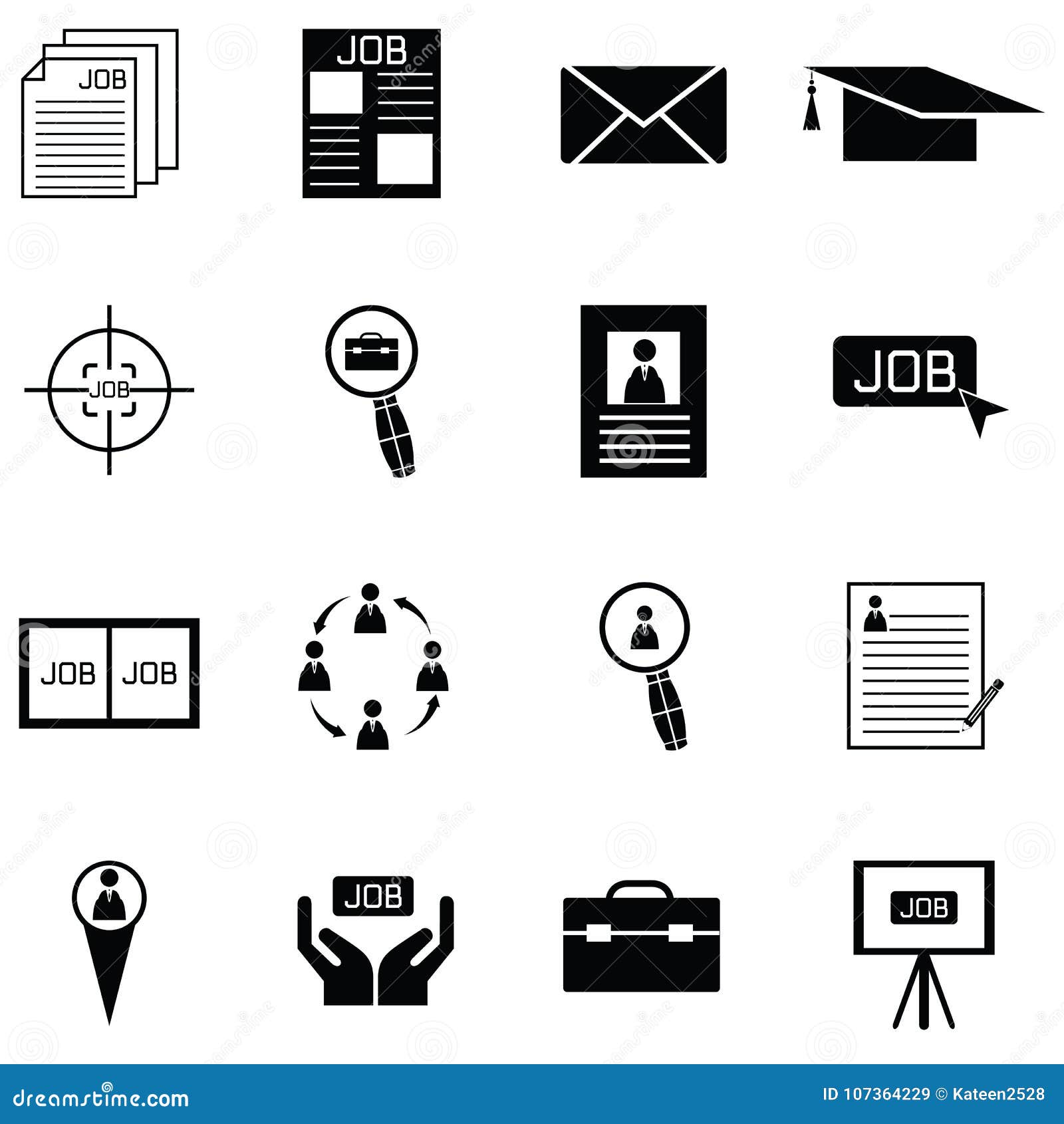 Ensemble D'icône Du Travail Illustration de Vecteur - Illustration du ...
