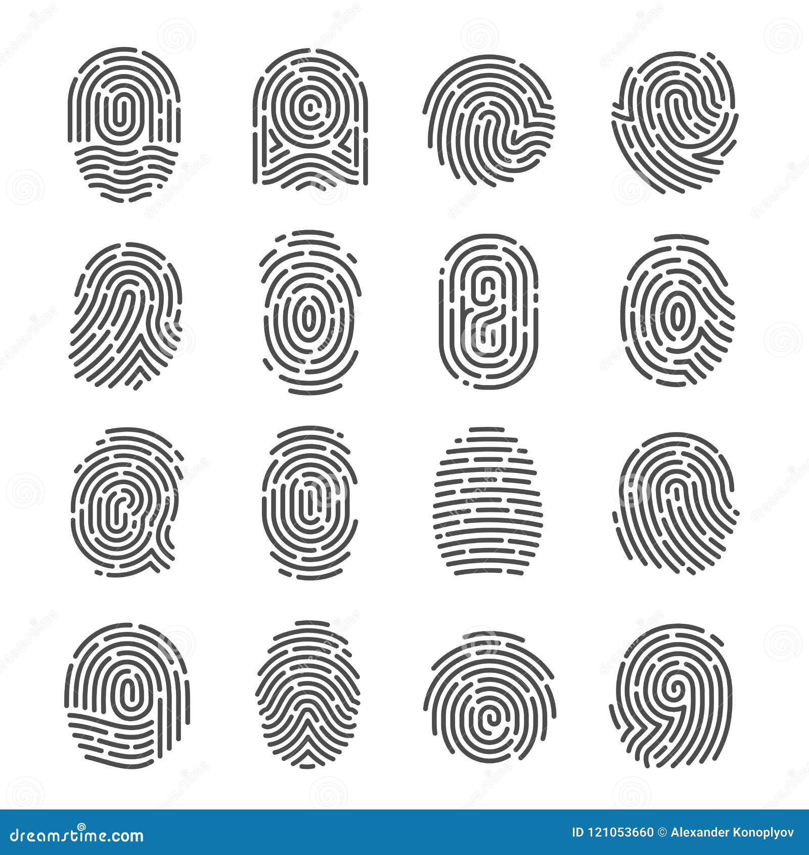 Ensemble D'icône D'empreinte Digitale Illustration de Vecteur ...