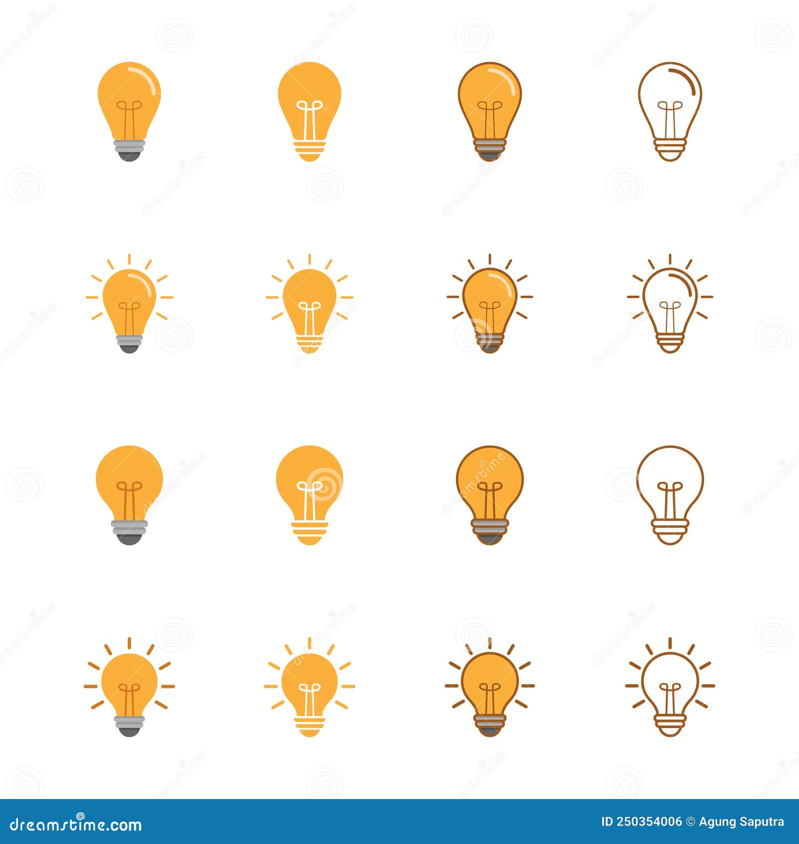 Ensemble D'icônes D'ampoule, Symbole Vectoriel Illustration de Vecteur ...
