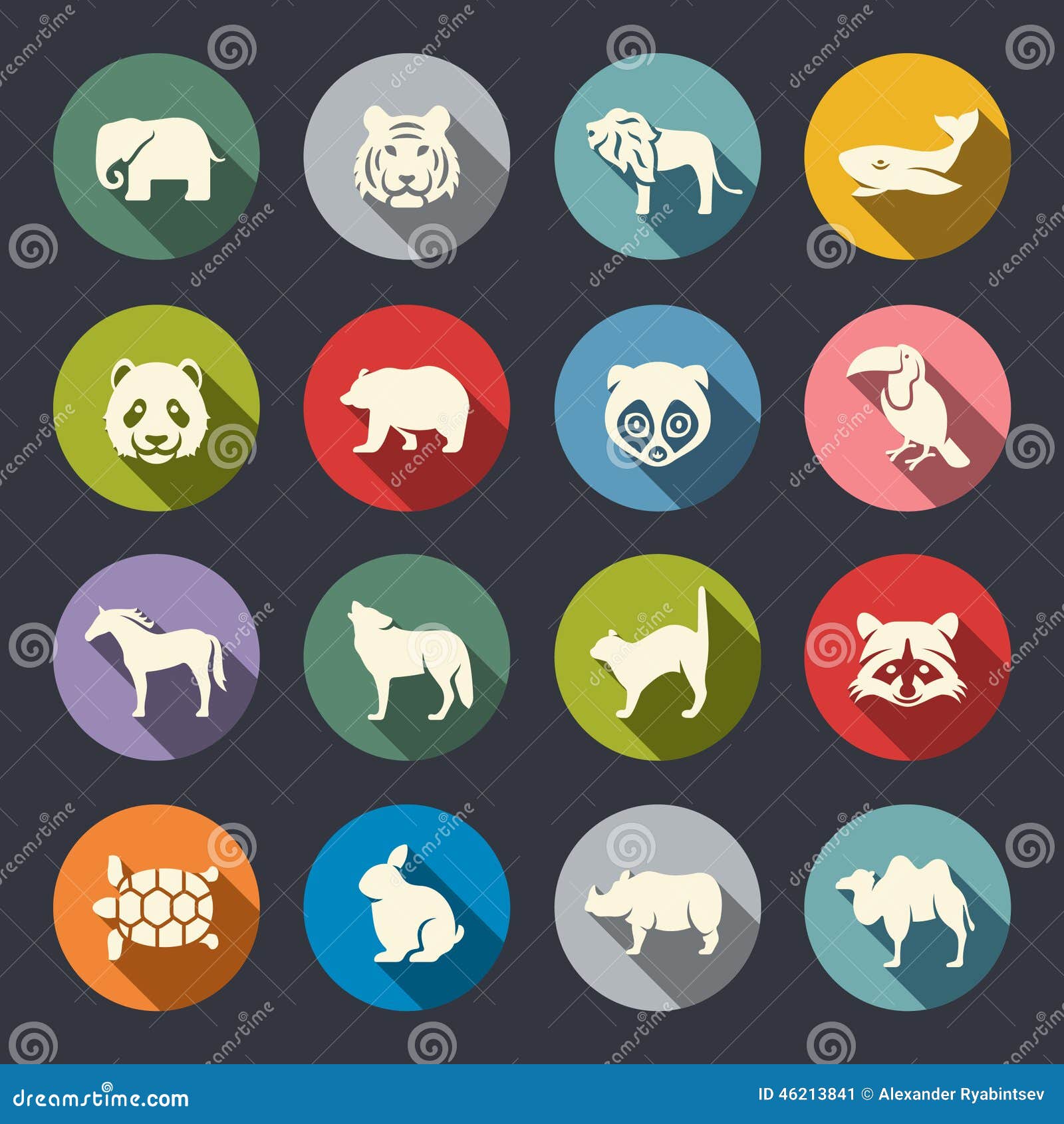 Ensemble d'icône d'animaux illustration de vecteur. Illustration du ...