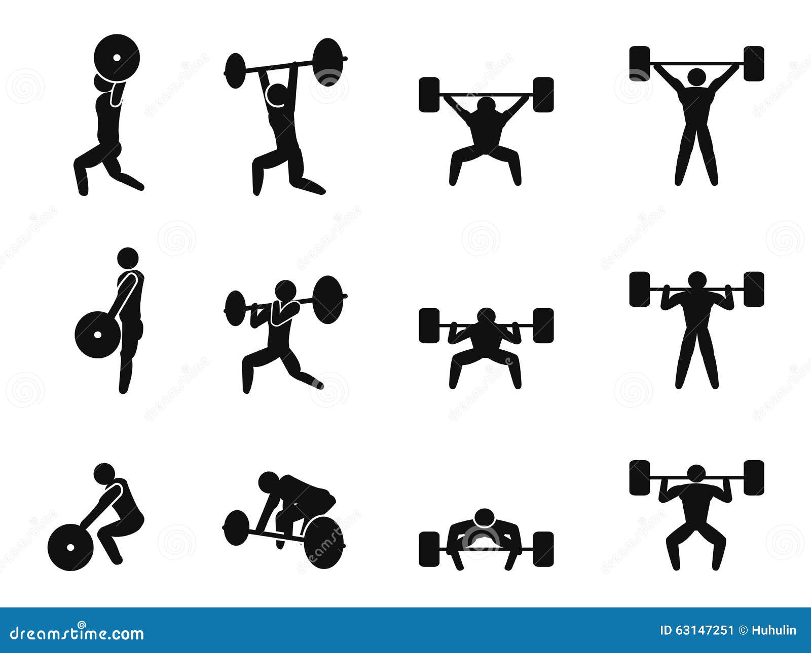 Ensemble D'icône D'haltérophilie Illustration de Vecteur - Illustration ...
