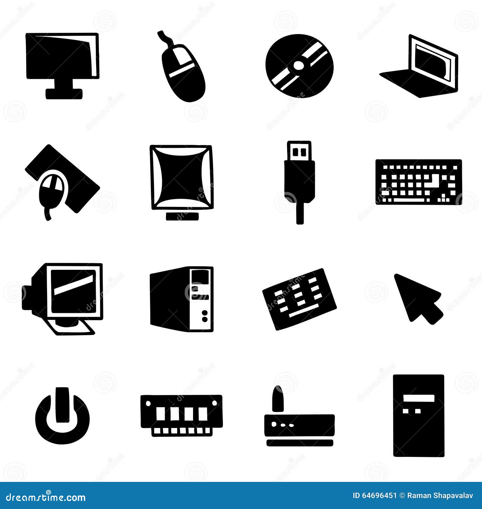 Ensemble D'icône D'ordinateur De Vecteur Illustration de Vecteur ...