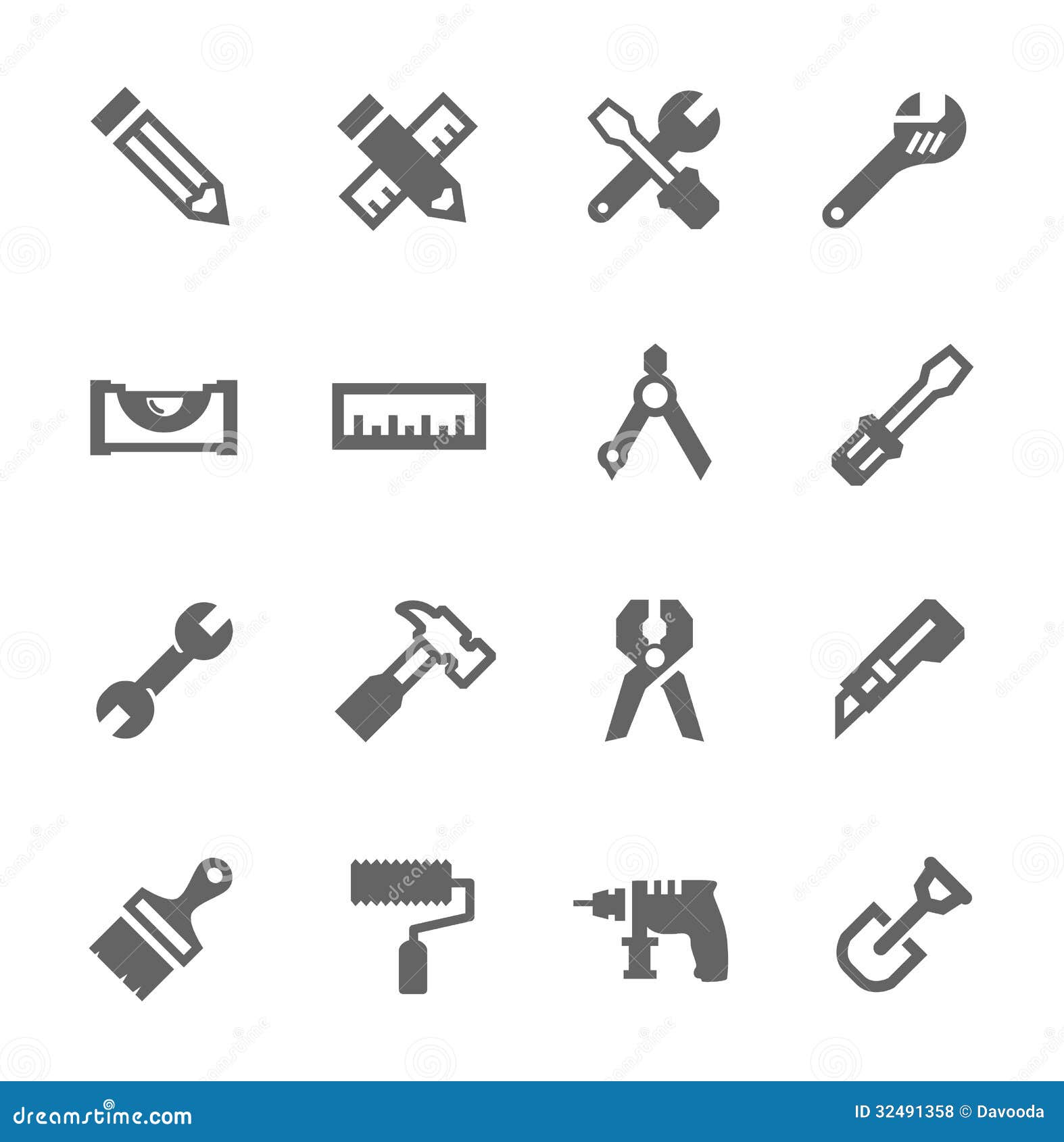 Ensemble d'icône d'outils illustration de vecteur. Illustration of ...