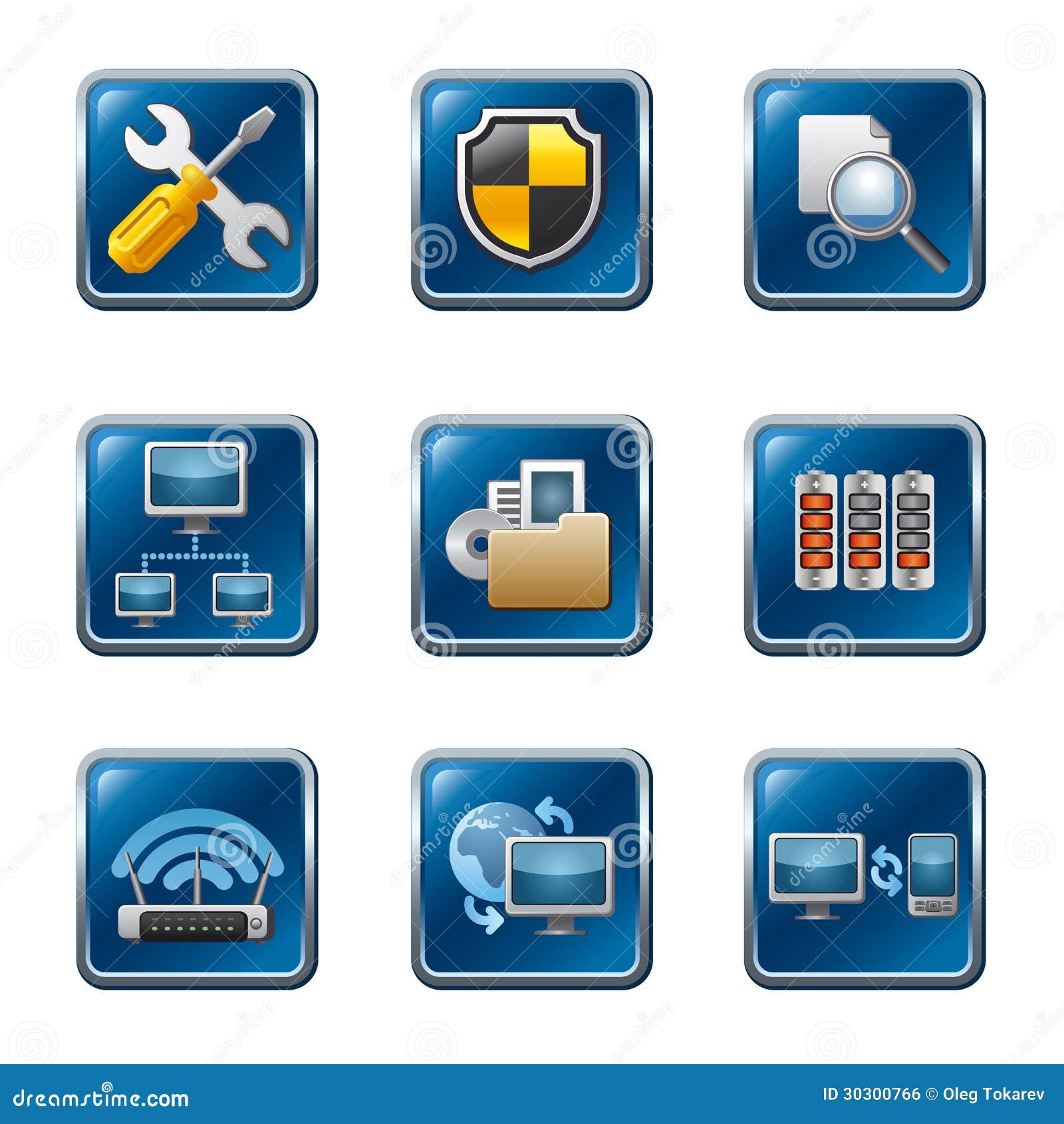 Ensemble D'icône De Réseau Informatique Image libre de droits - Image ...