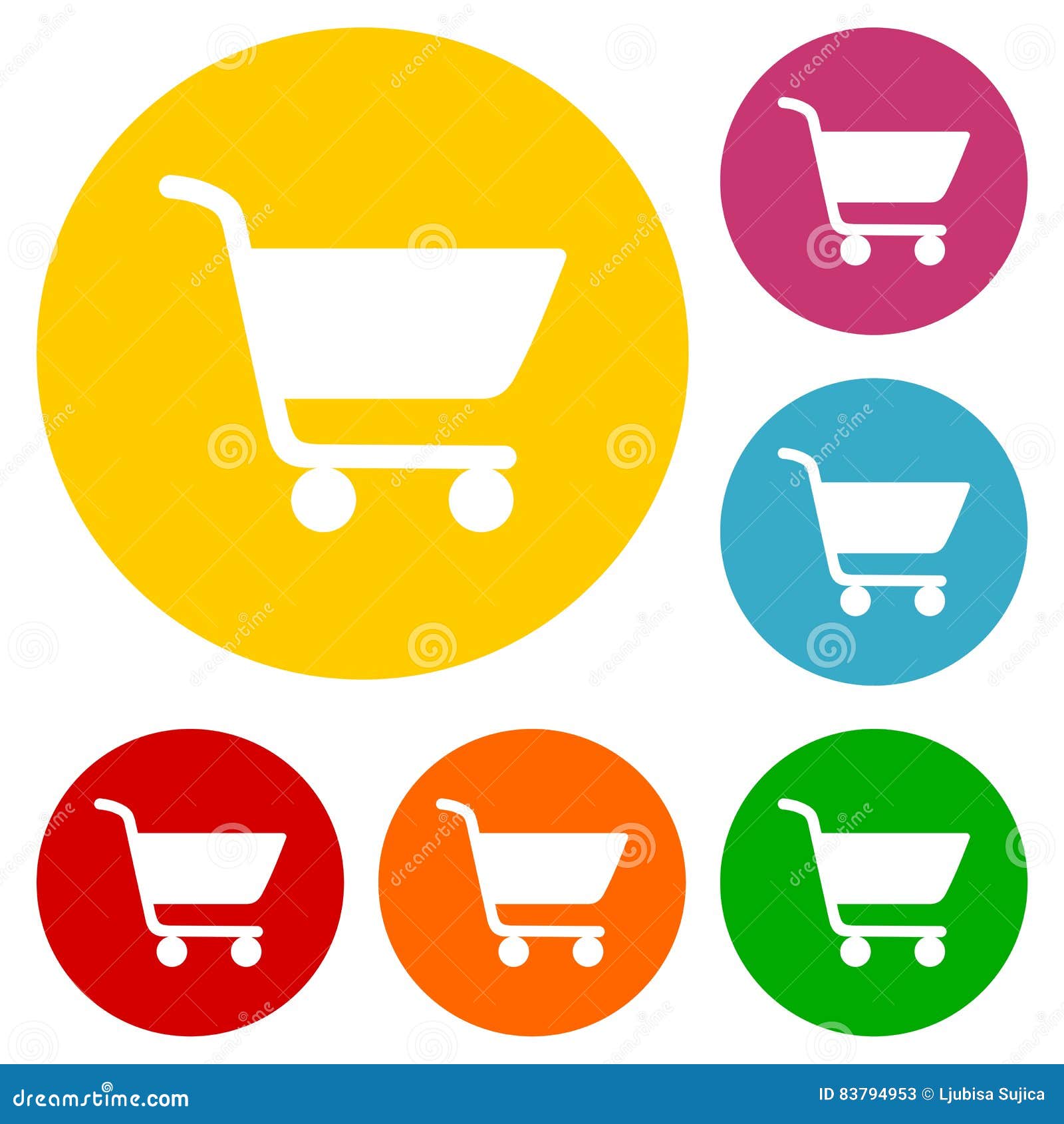 Ensemble d'icône de caddie illustration de vecteur. Illustration du ...