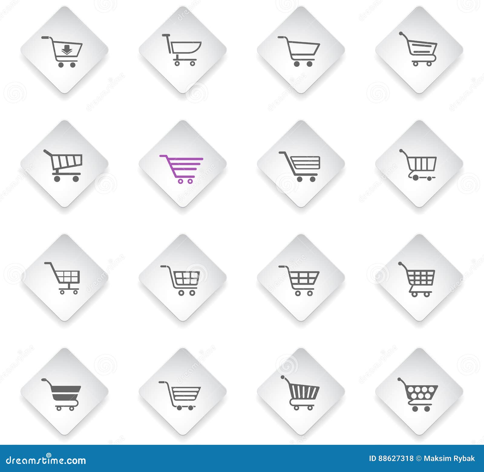 Ensemble d'icône de caddie illustration stock. Illustration du marché ...