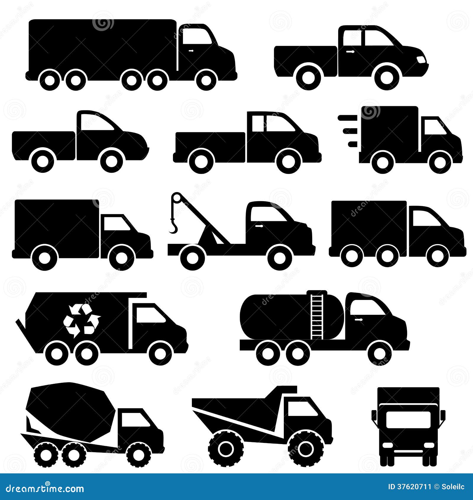 Ensemble D'icône De Camions Illustration de Vecteur - Illustration of ...