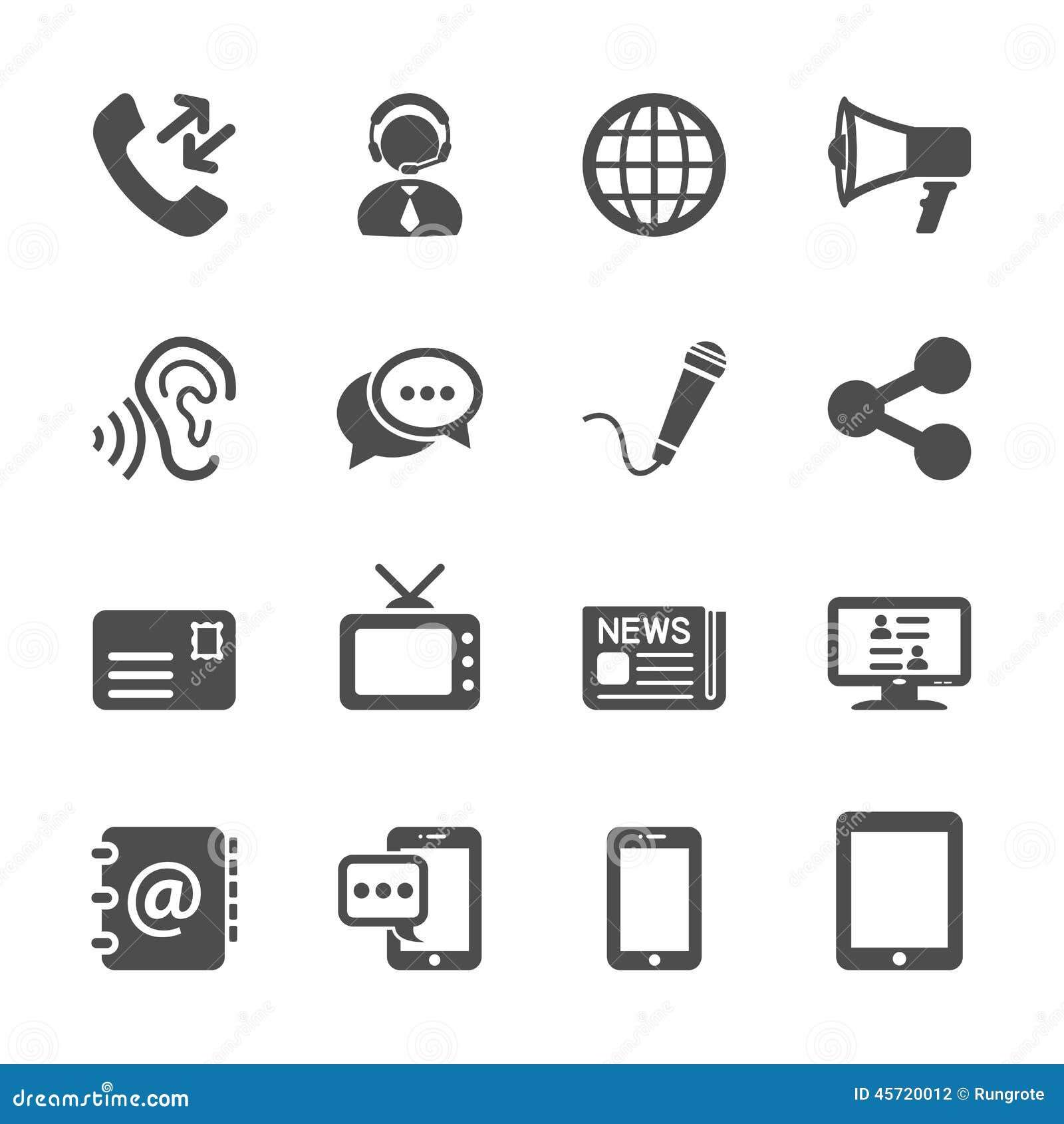 Ensemble D'icône De Communication, Vecteur Eps10 Illustration de ...