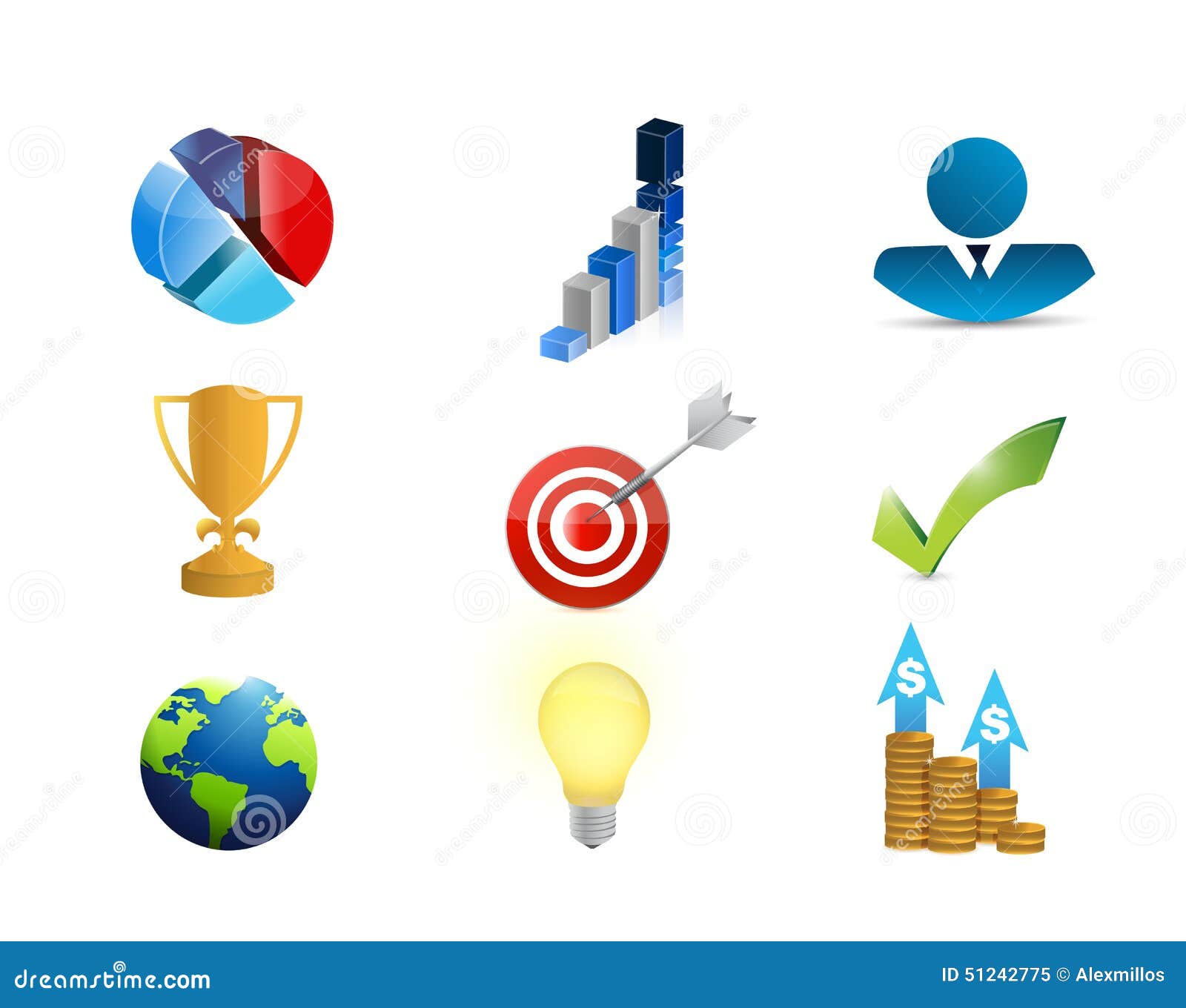 Ensemble D'icône De Concept De Réussite Commerciale Illustration Stock ...