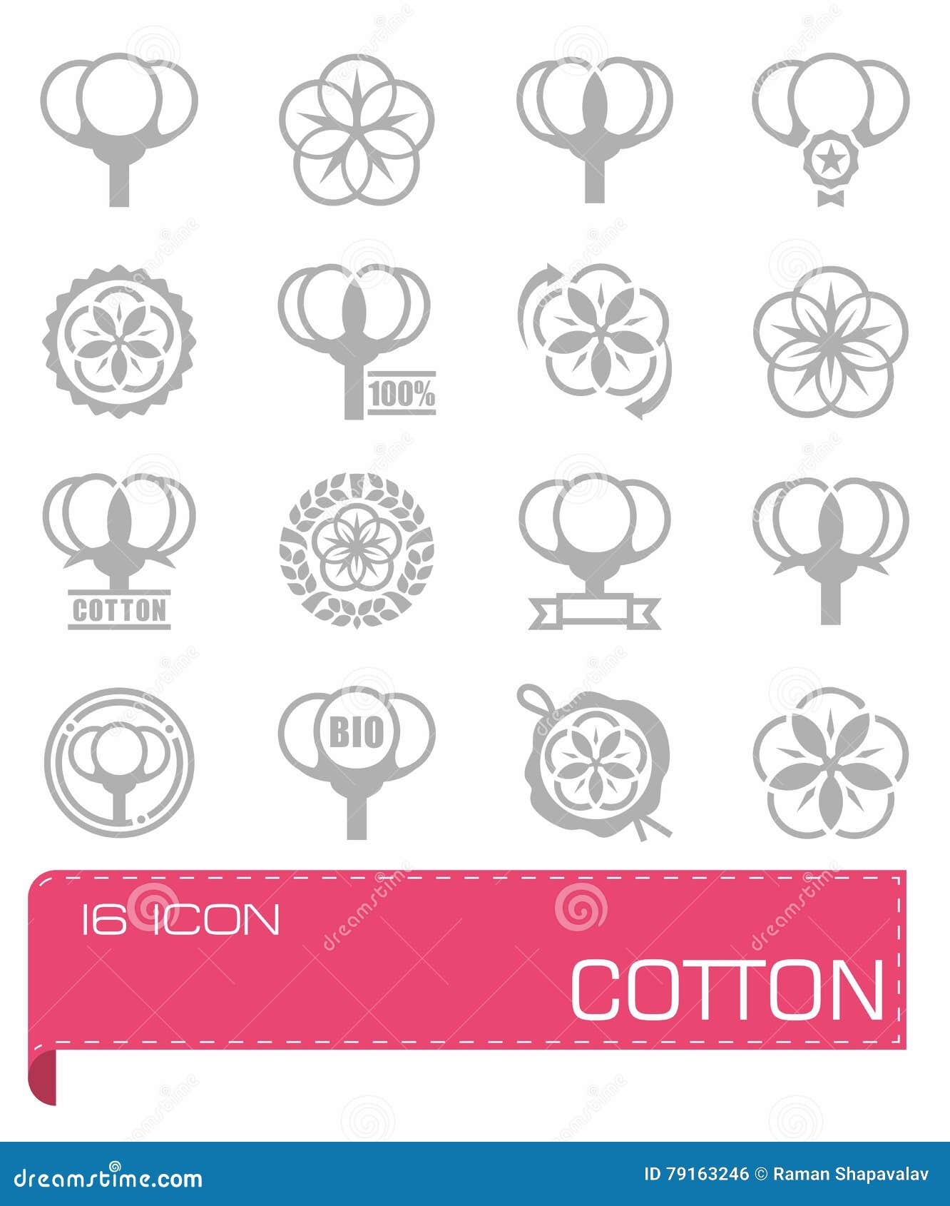 Ensemble D'icône De Coton De Vecteur Illustration de Vecteur ...