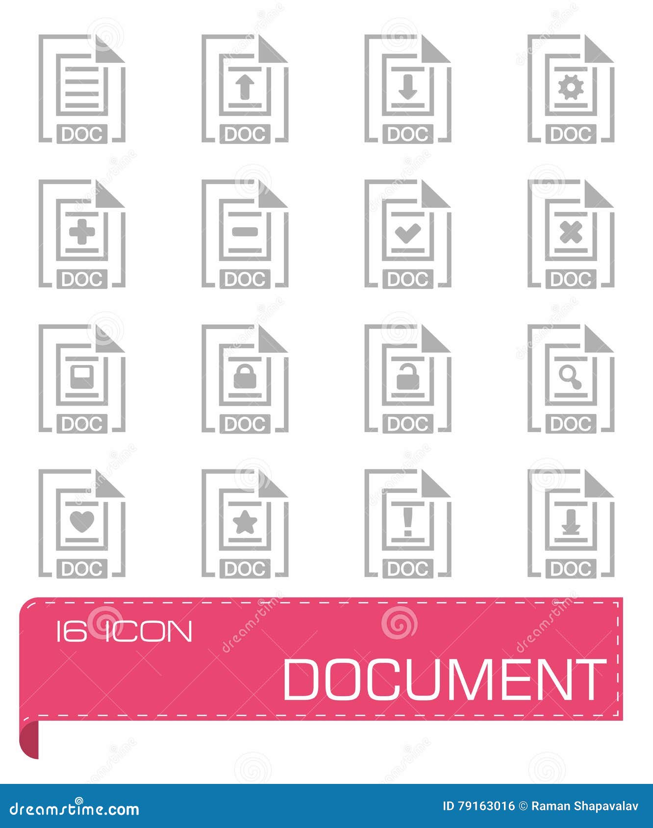 Ensemble D'icône De Document Illustration de Vecteur - Illustration du ...