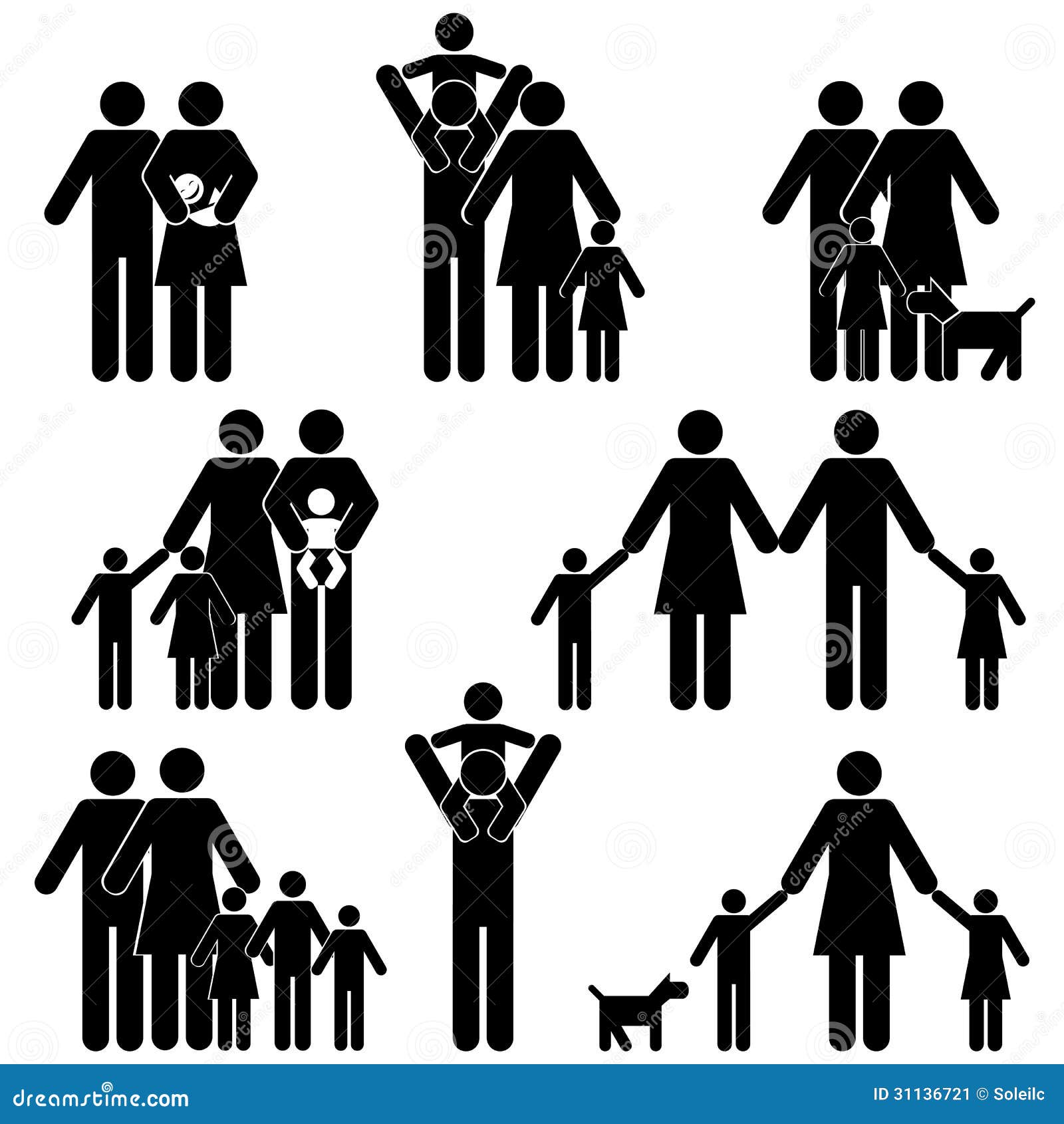 Ensemble D'icône De Famille Illustration de Vecteur - Illustration du ...