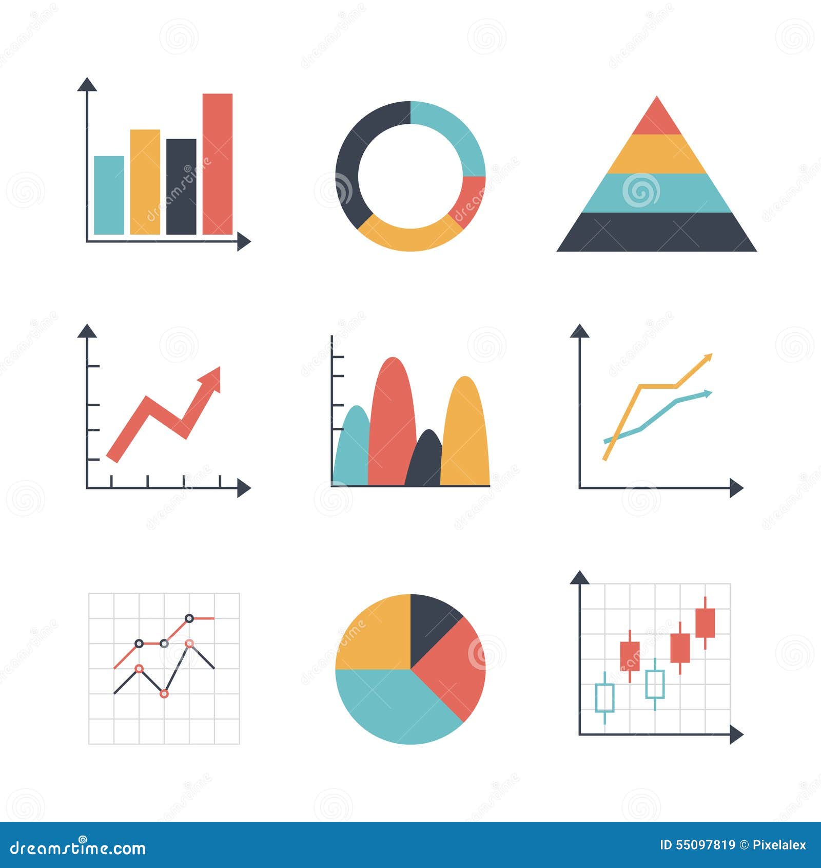 Ensemble D'icône De Graphique Illustration de Vecteur - Illustration du ...