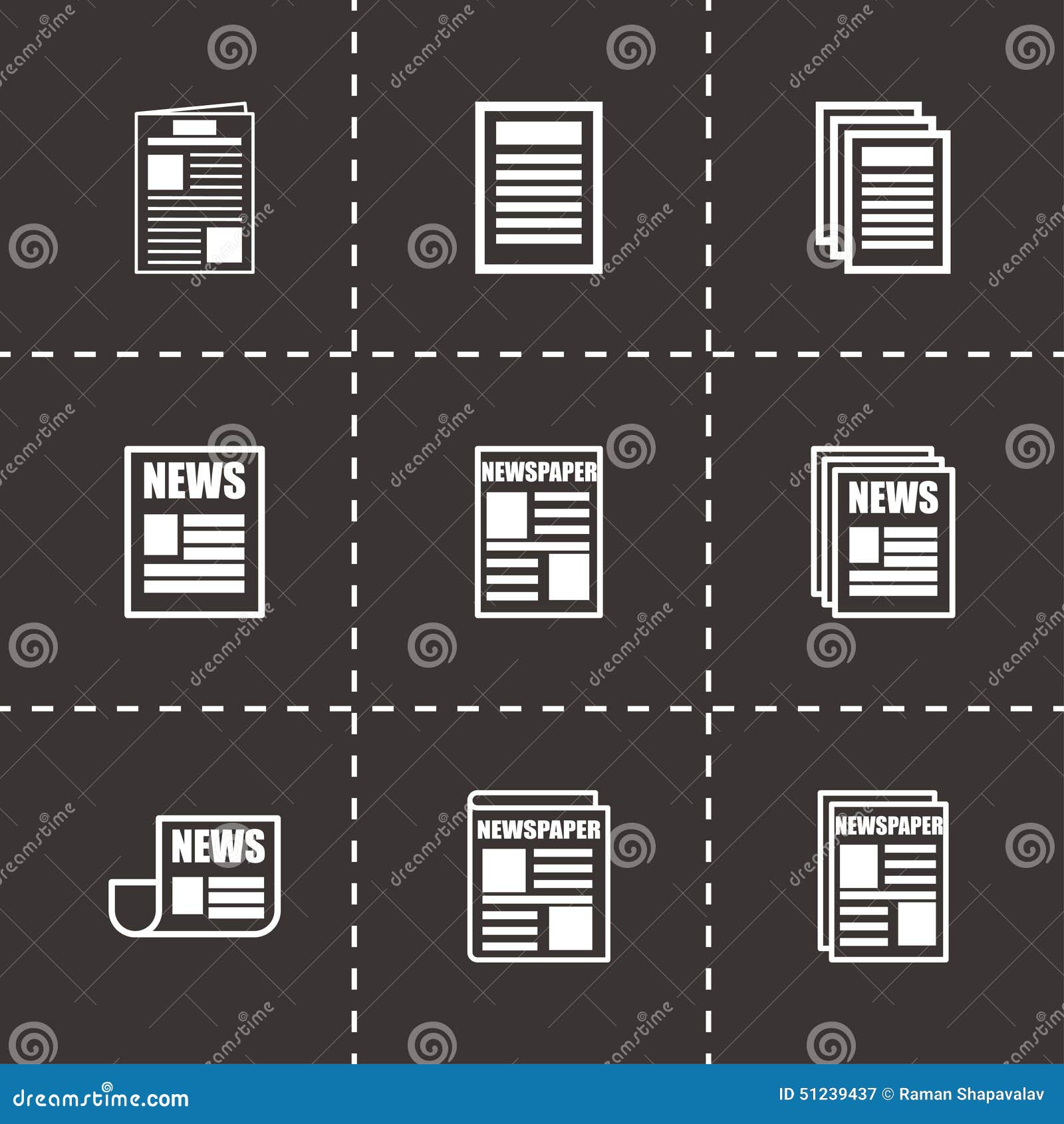 Ensemble D'icône De Journal De Vecteur Illustration de Vecteur ...