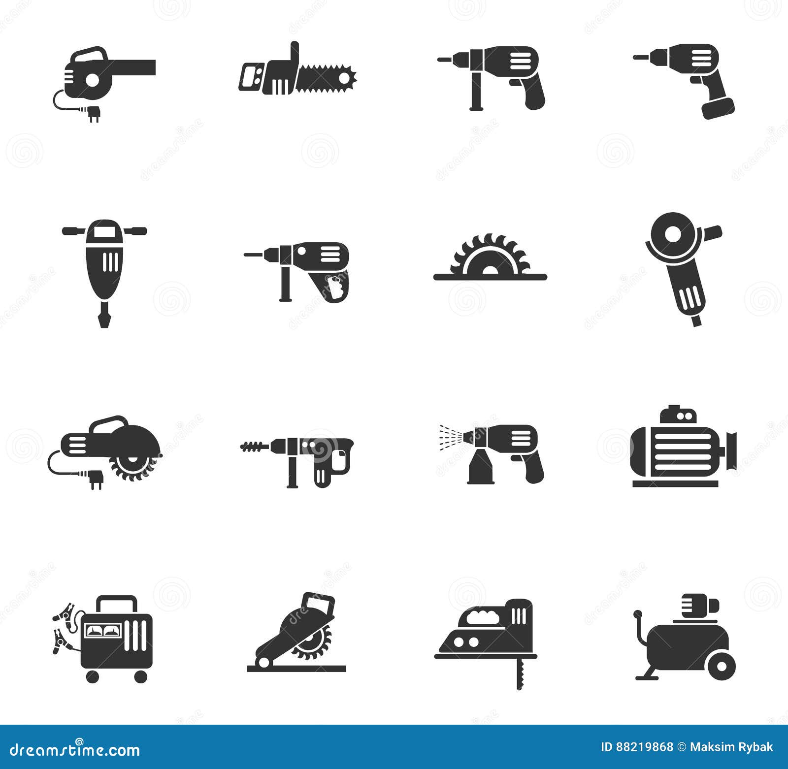 Ensemble D'icône De Machines-outils Illustration de Vecteur ...