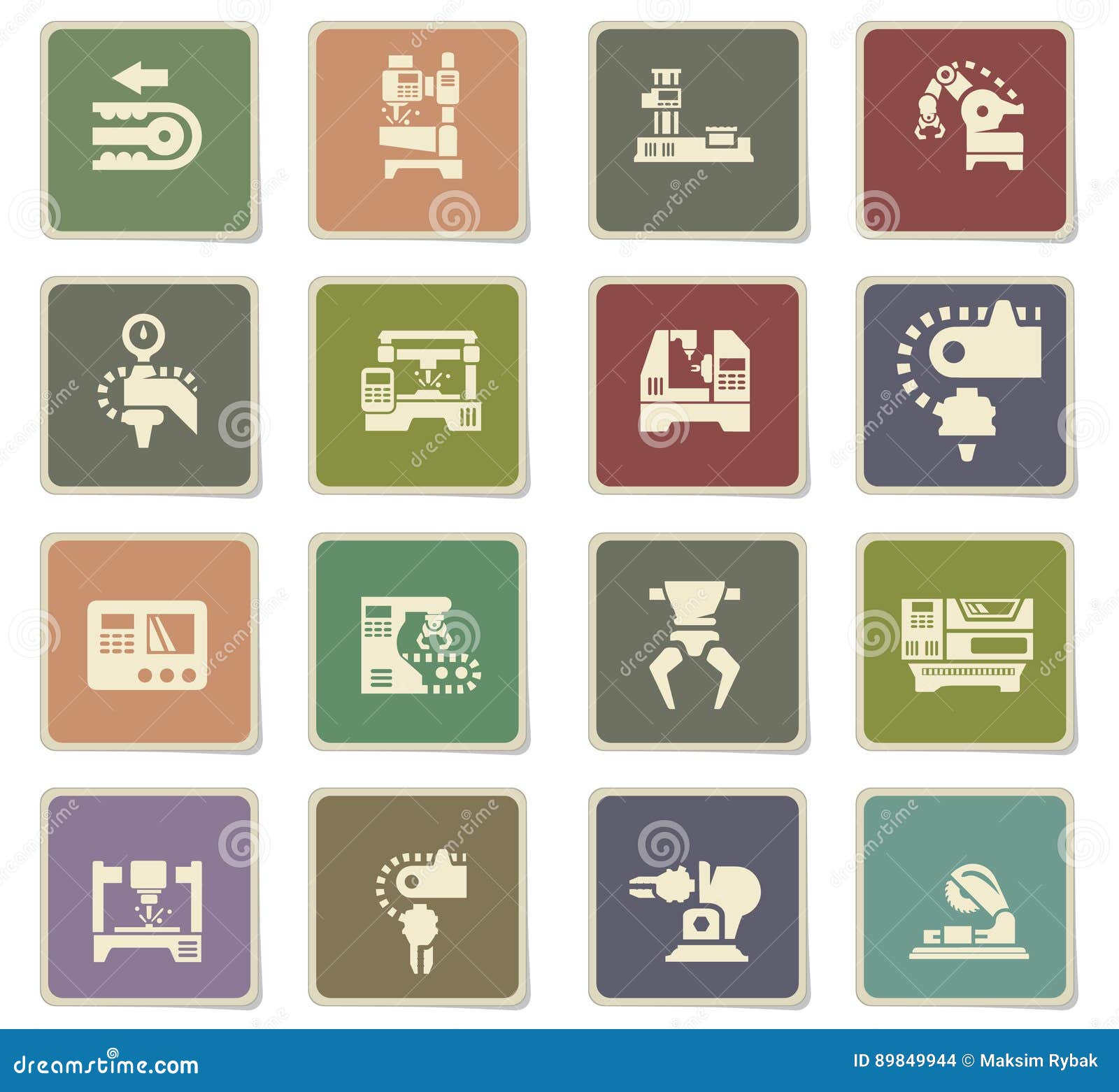 Ensemble D'icône De Machines-outils Illustration Stock - Illustration ...