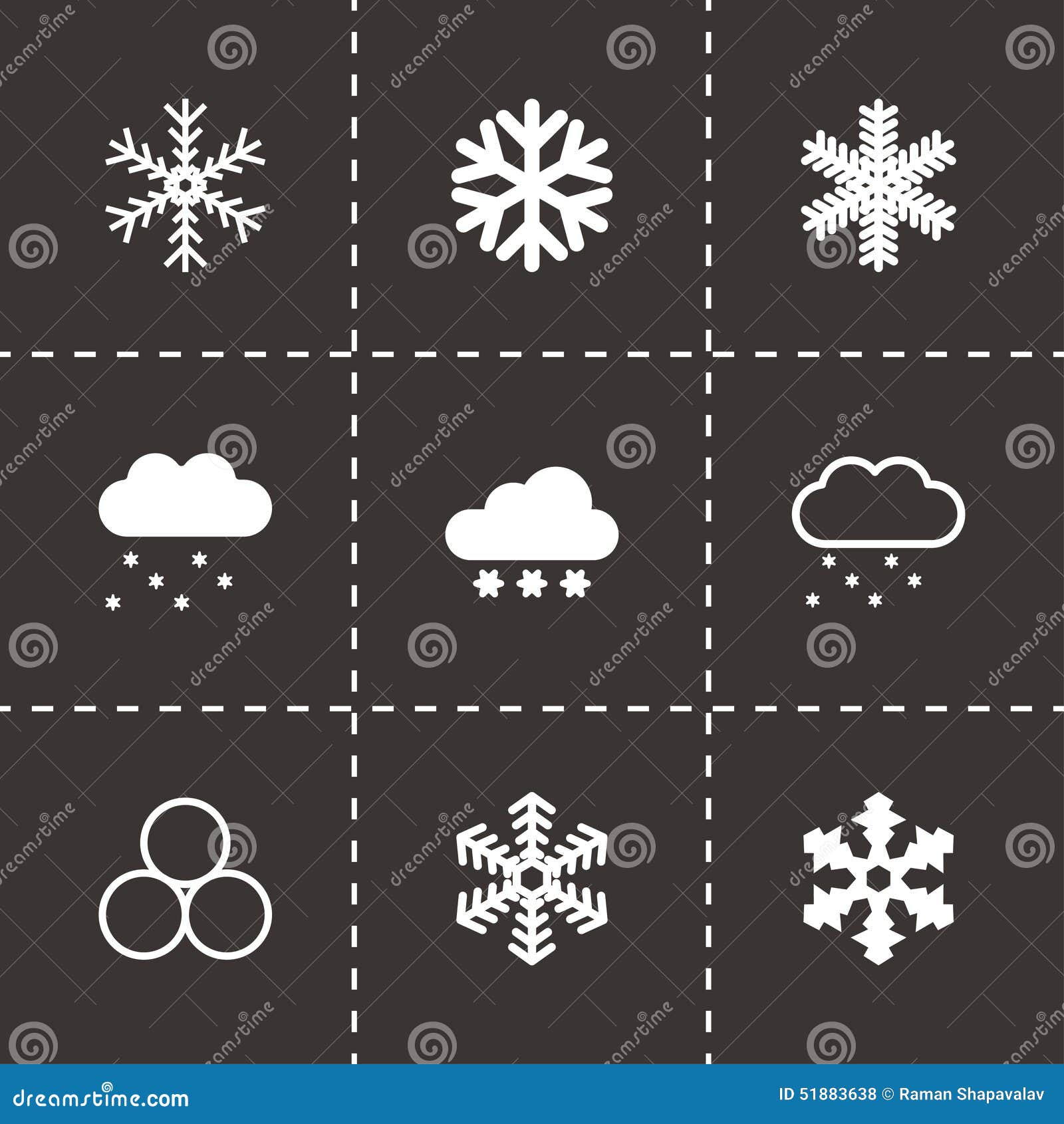 Ensemble D'icône De Neige De Vecteur Illustration de Vecteur ...