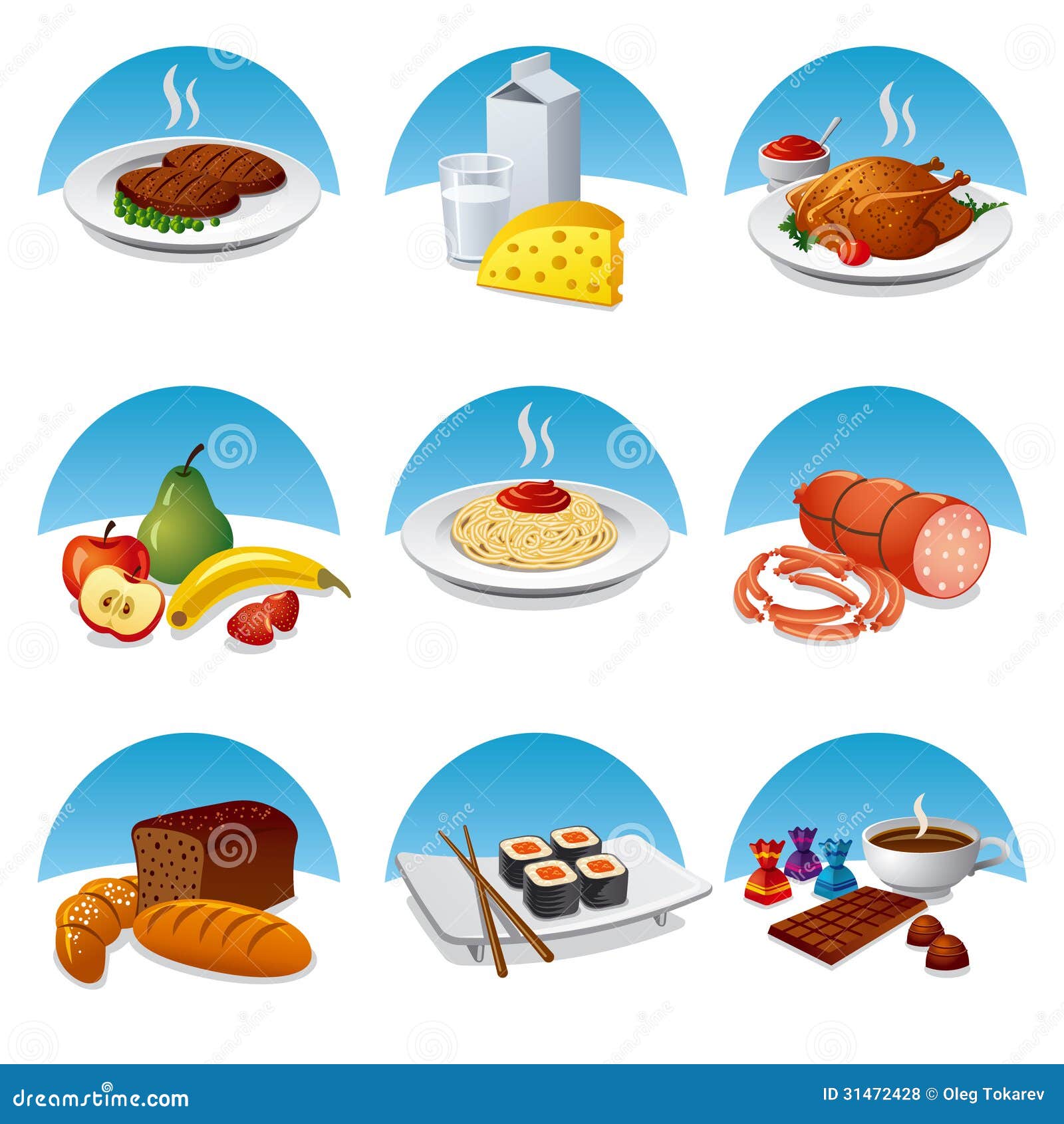 Ensemble D'icône De Nourriture Et De Repas Illustration Stock ...