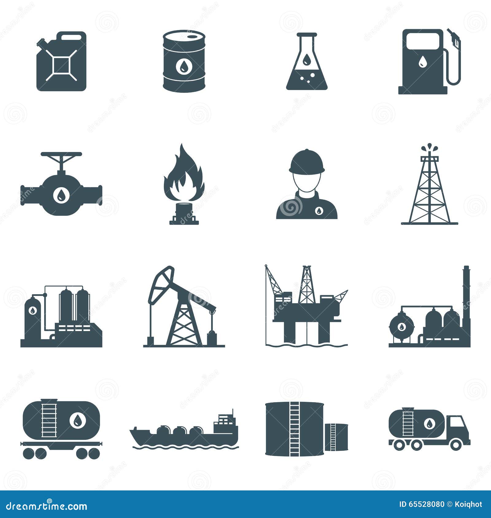 Ensemble D'icône De Pétrole Et De Gaz Illustration de Vecteur ...