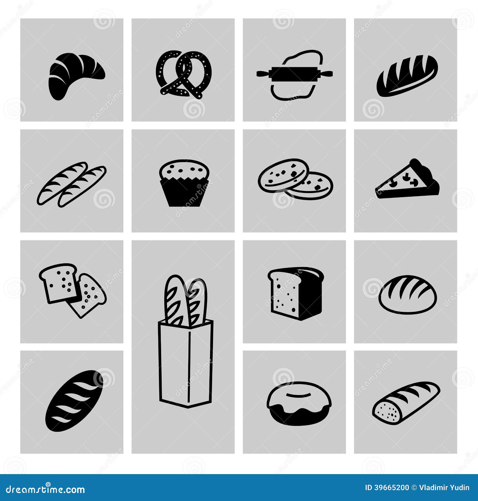 Ensemble d'icône de pain illustration de vecteur. Illustration du cuire ...