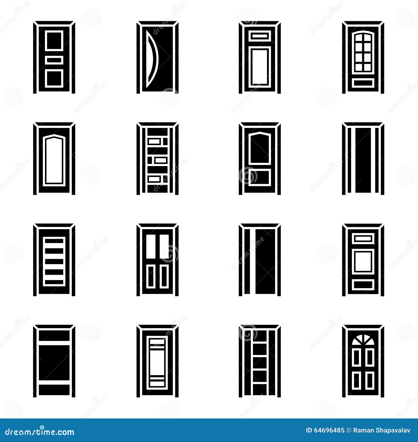 Ensemble D'icône De Porte De Vecteur Illustration de Vecteur ...